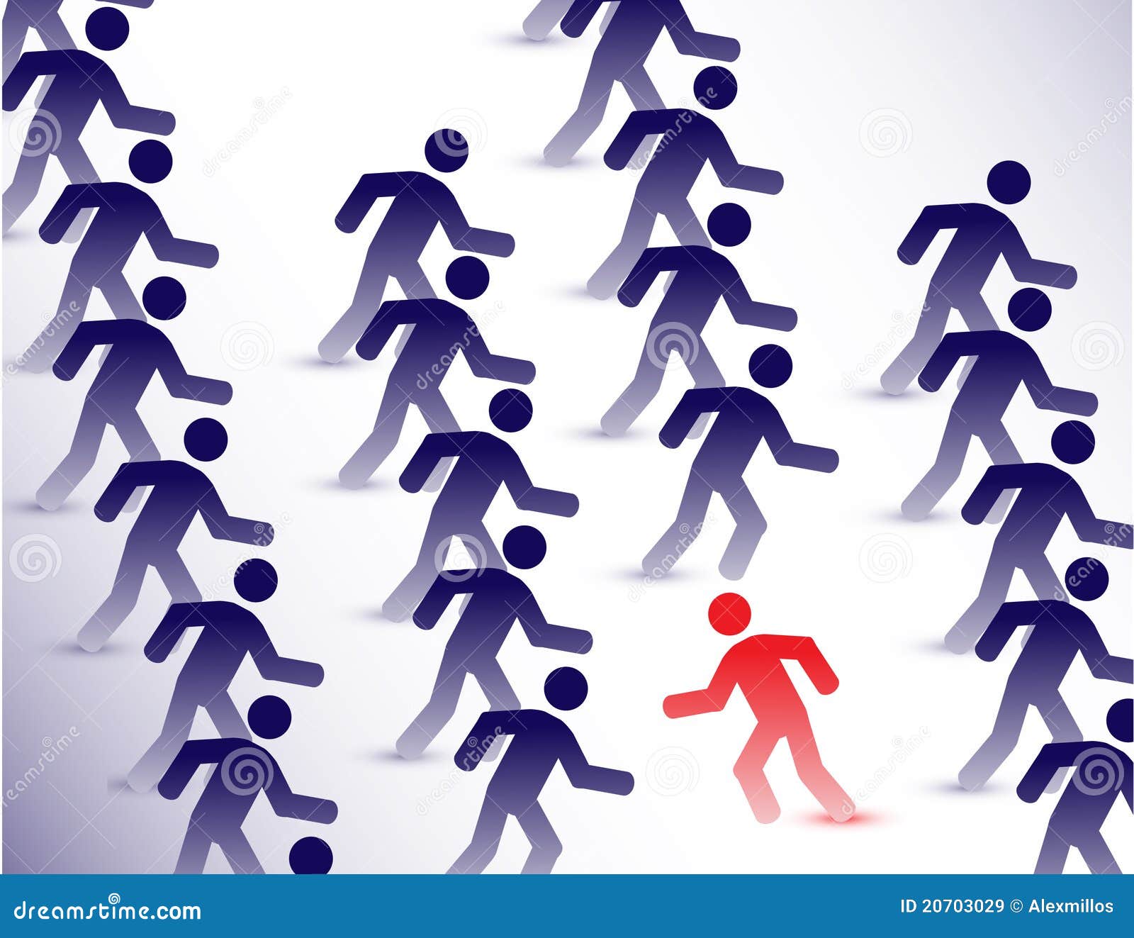 Running Against the Current Stock Vector - Illustration of motion ...