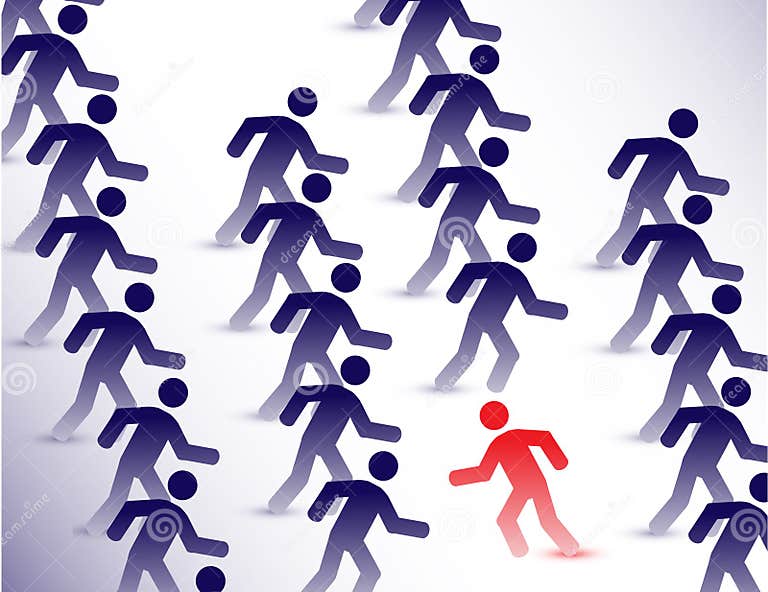 Running Against the Current Stock Vector - Illustration of motion ...