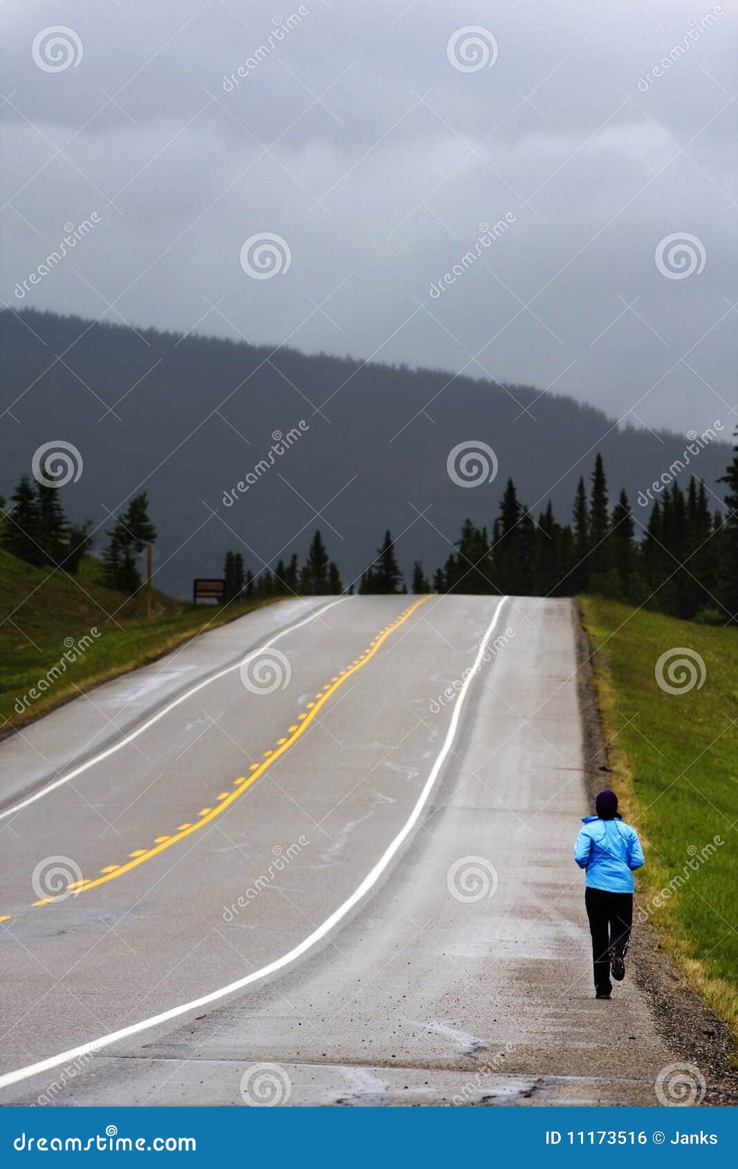 Running Alone stock photo. Image of workout, grass, hill - 11173516