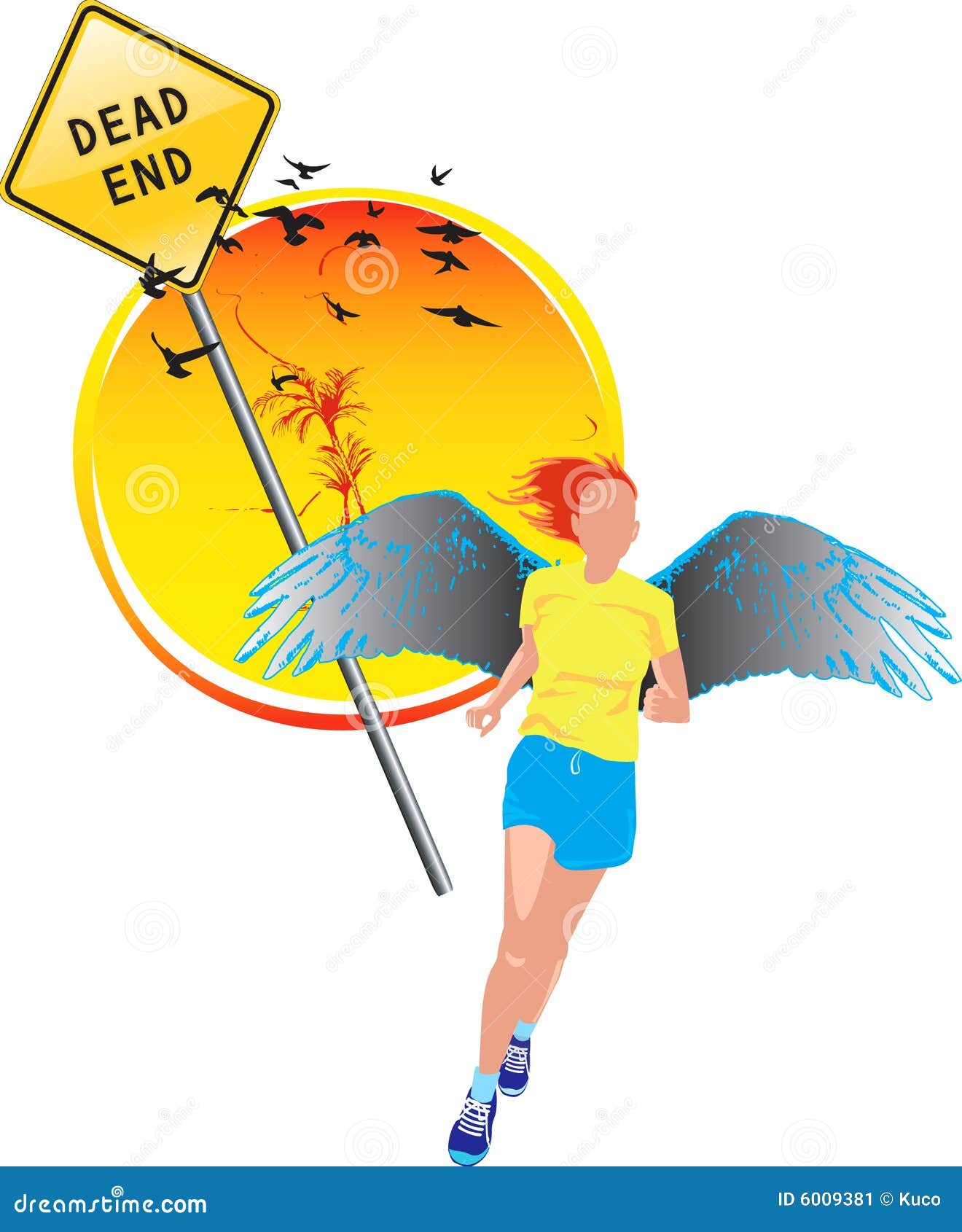 Running angel 1 stock vector. Illustration of heaven, summer - 6009381