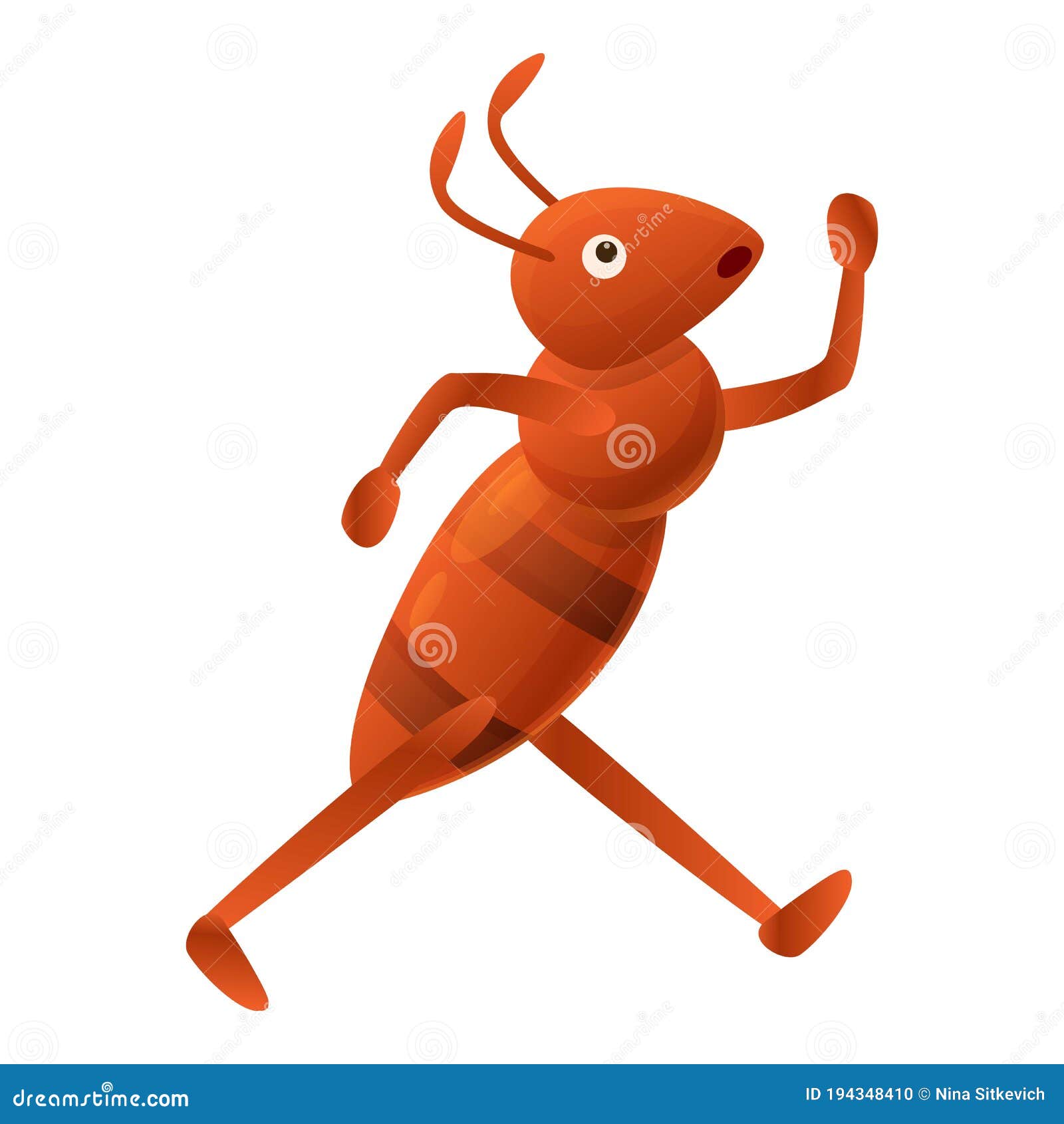 Running Ant Icon, Cartoon Style Stock Vector - Illustration of adorable ...