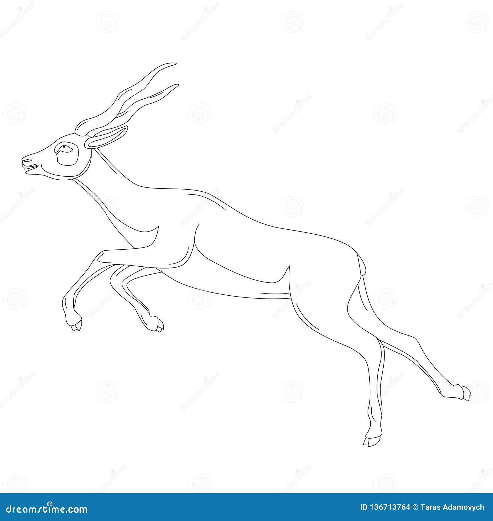 Antelope Running Drawing