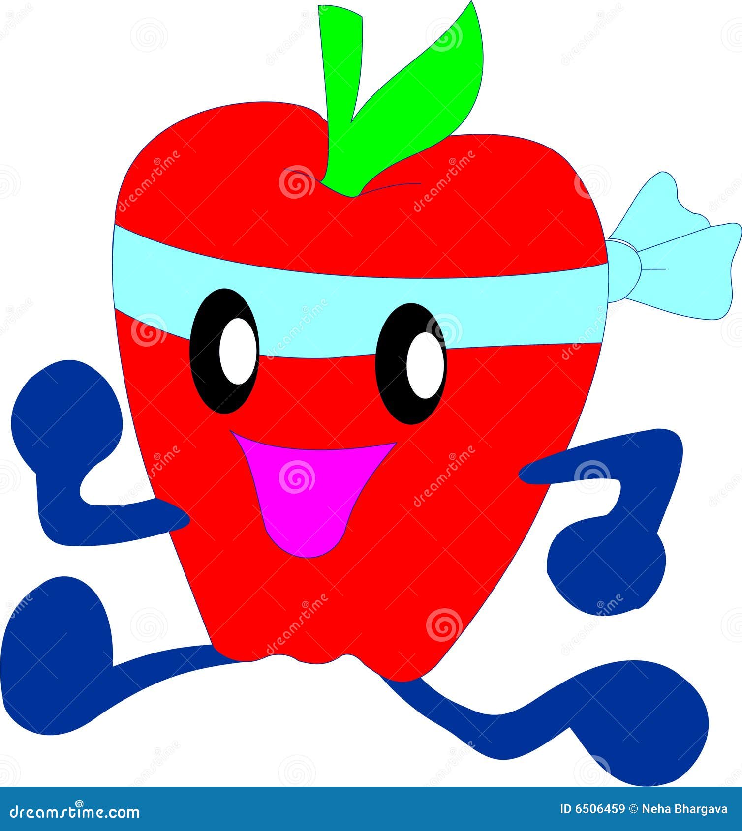 Running apple stock vector. Illustration of graphics, healthy - 6506459