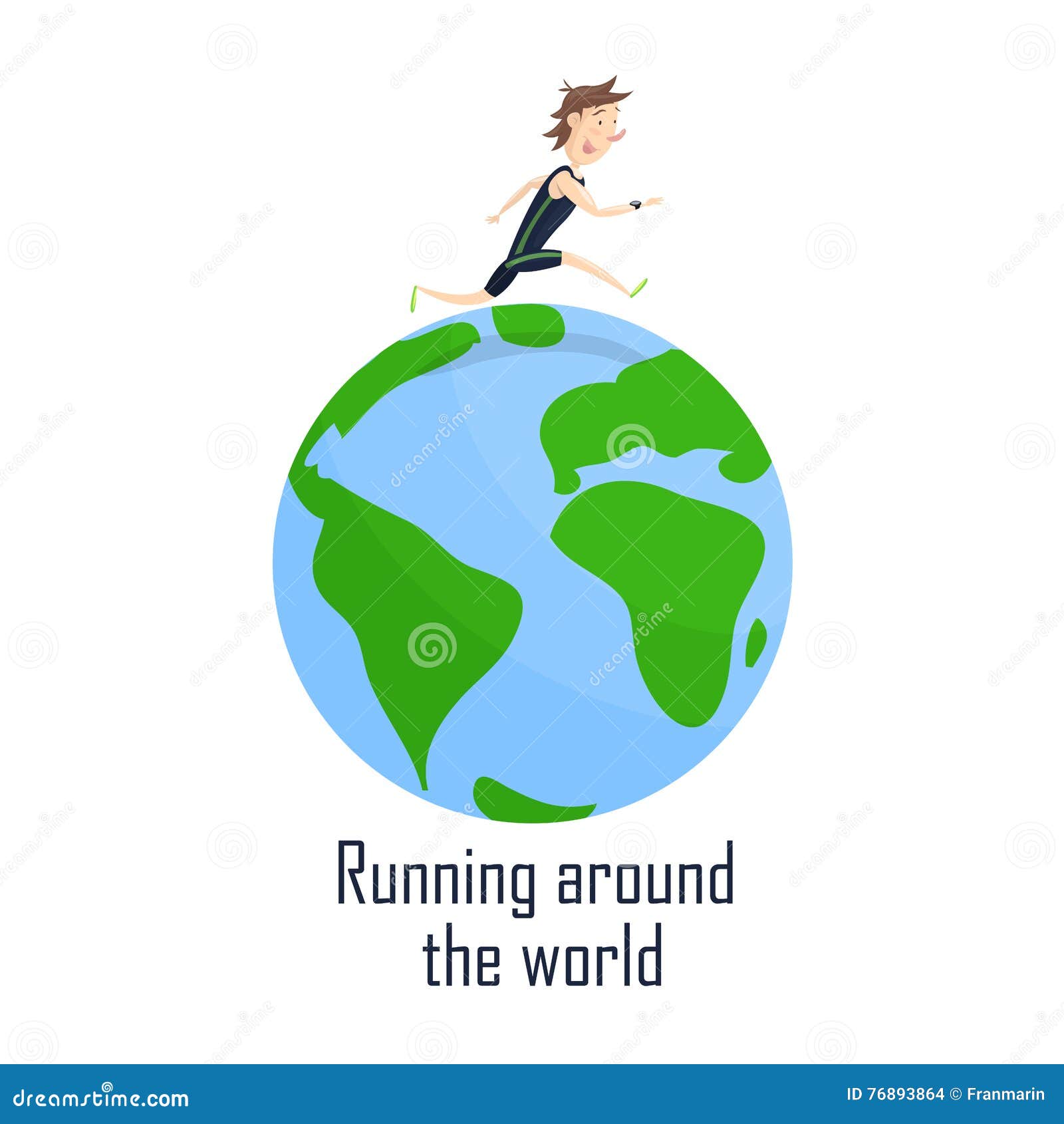 Running around the world stock vector. Illustration of speed - 76893864
