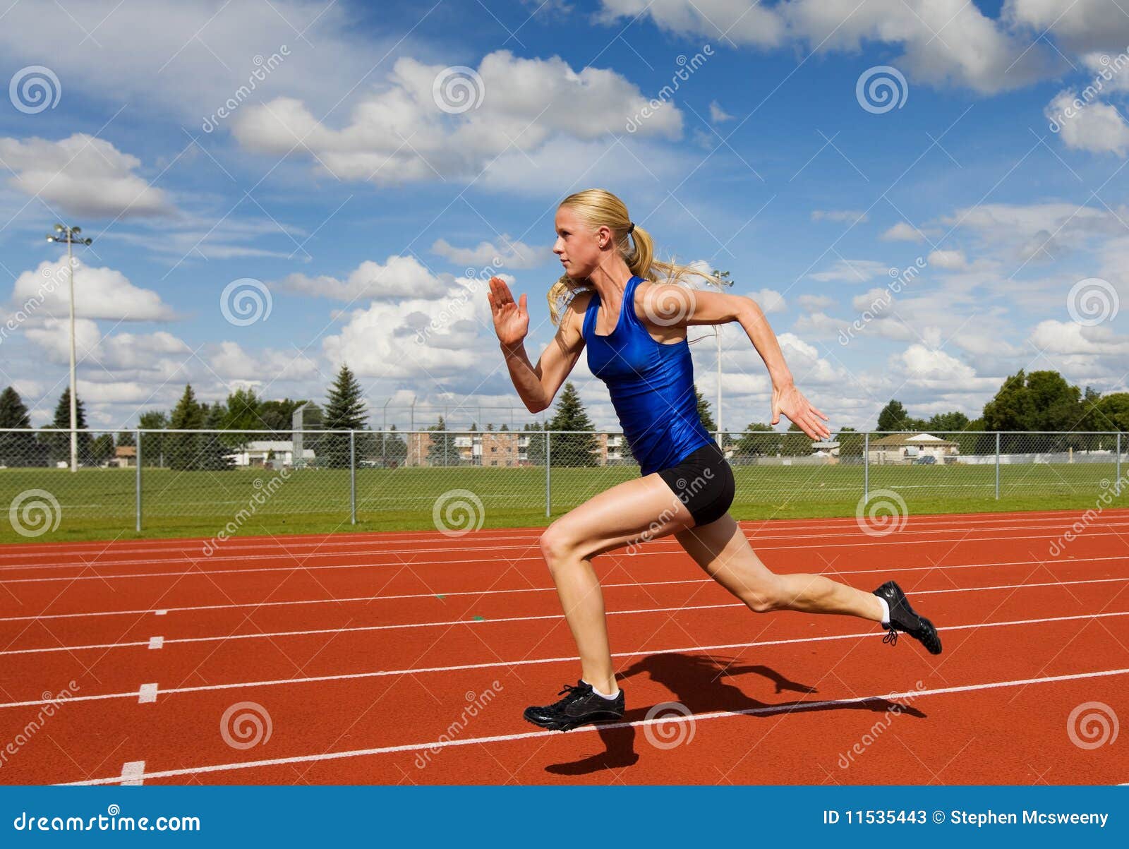 Running athlete stock image. Image of clouds, fence, outdoor - 11535443