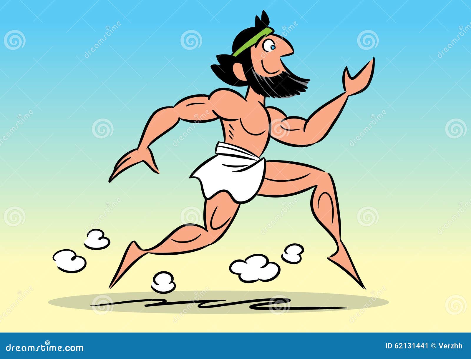 Running Athlete Crosses A Finish Line Red Ribbon Cartoon Vector ...