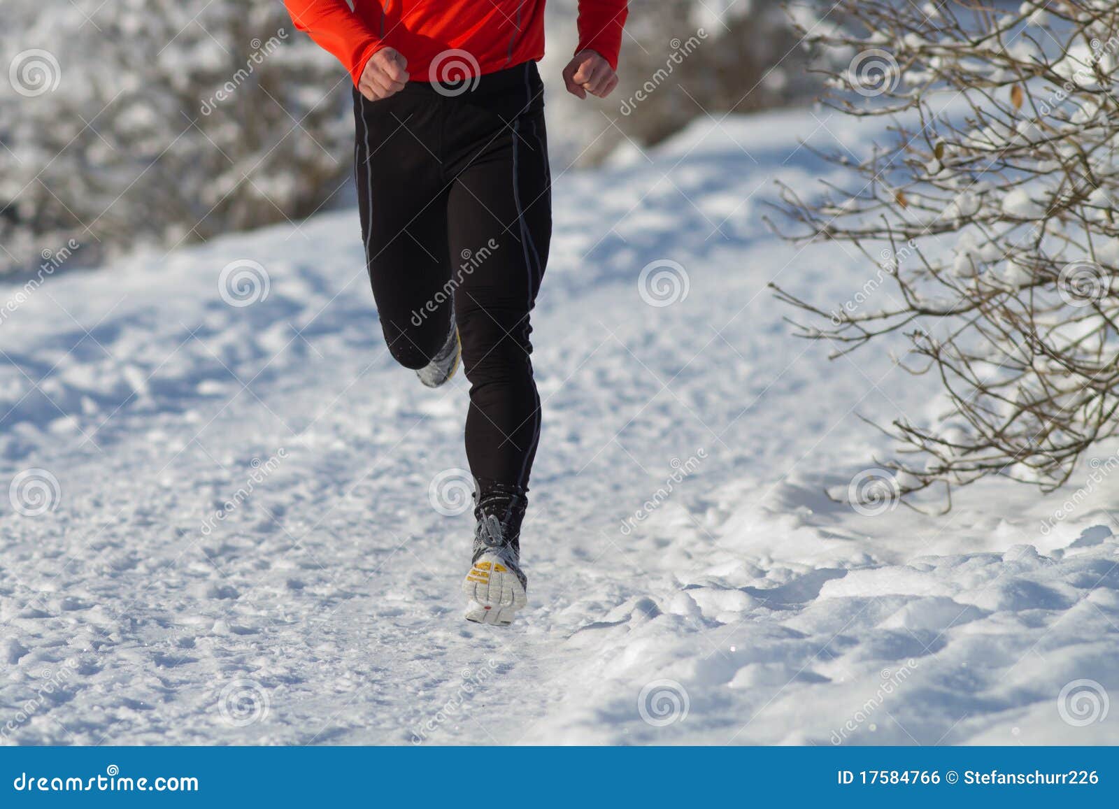 Running Athlete in the Snow Stock Photo - Image of health, race: 17584766