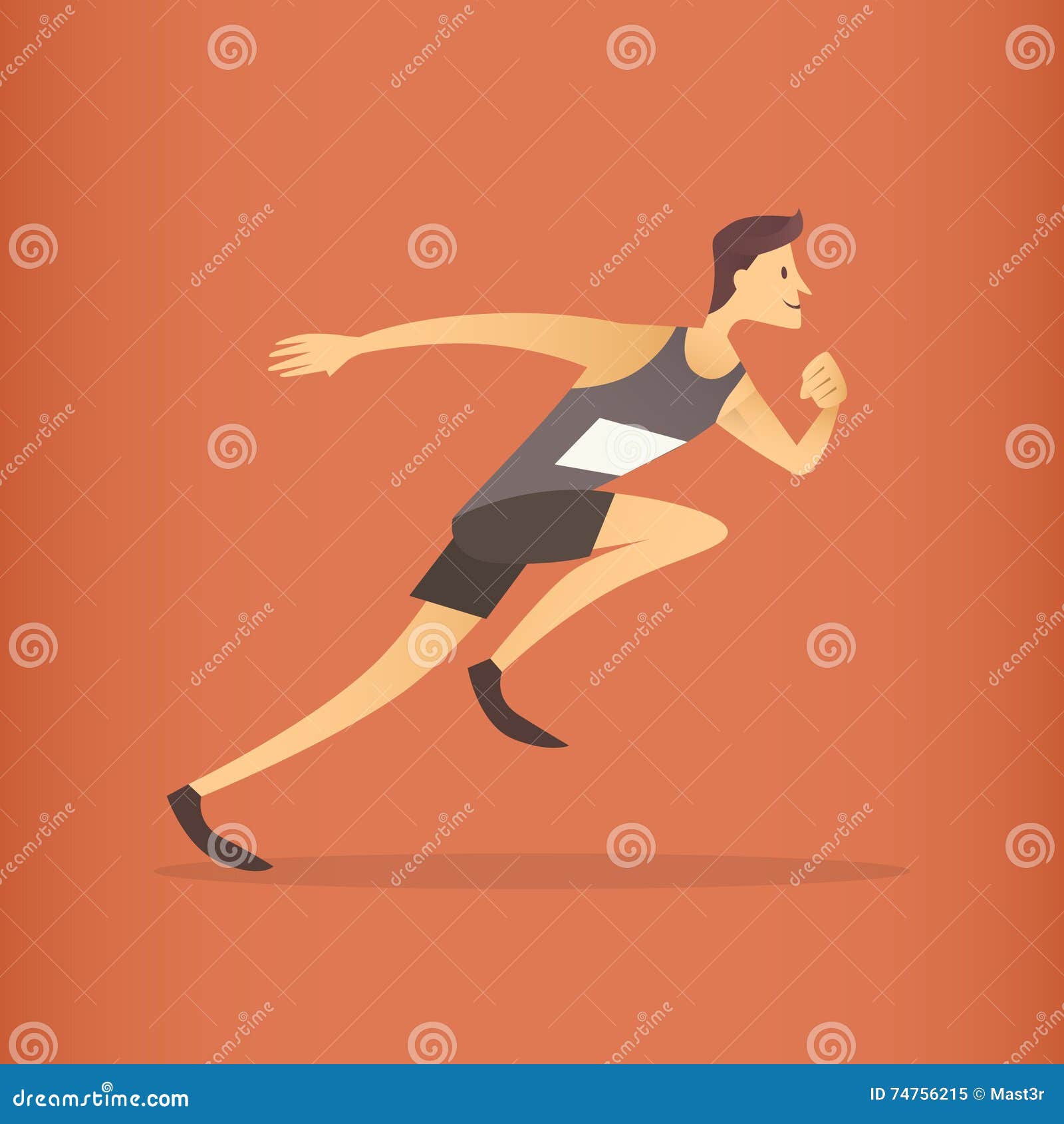 Running Athlete Sprinter Sport Competition Stock Vector - Illustration ...