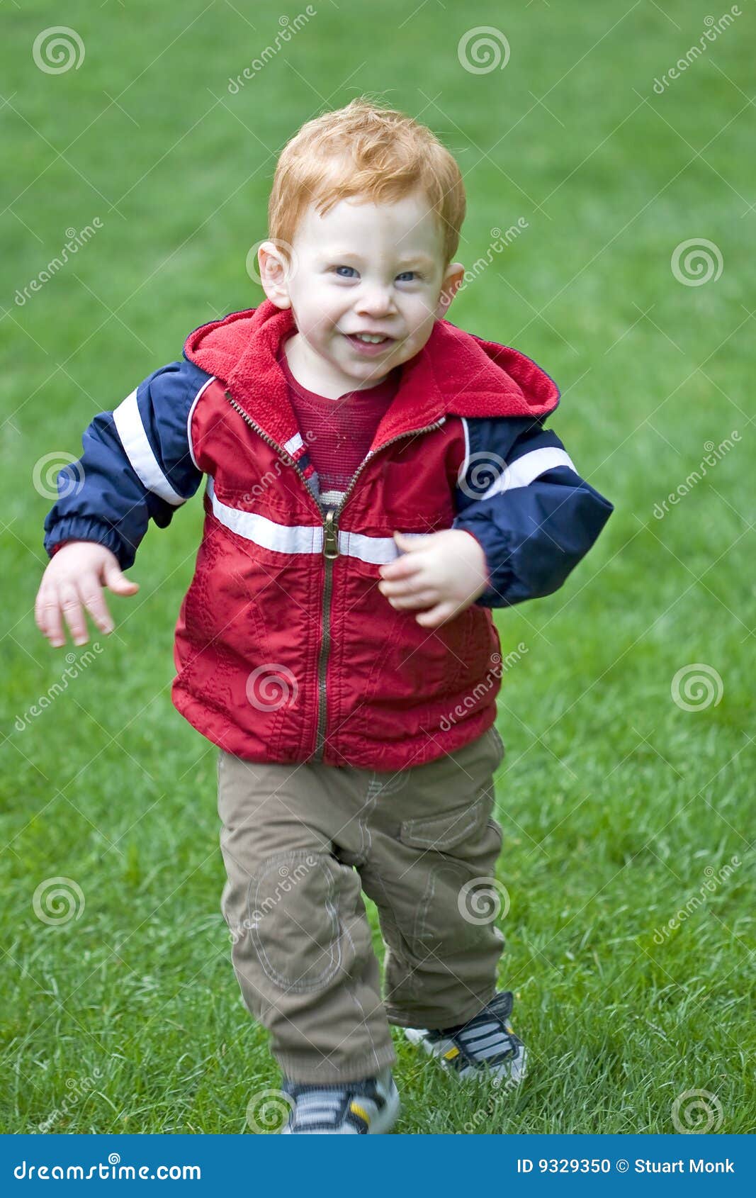 Running baby boy stock photo. Image of redhair, jogging - 9329350