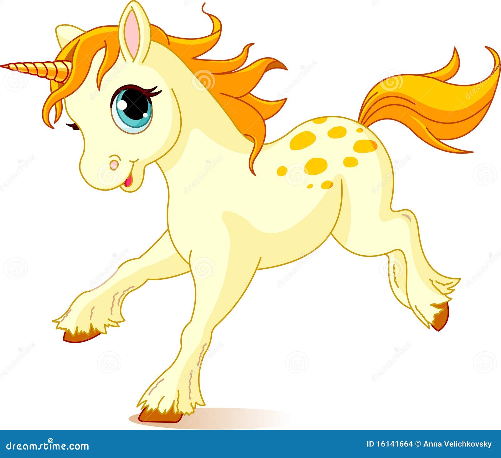 Running baby unicorn stock vector. Illustration of purebred - 16141664