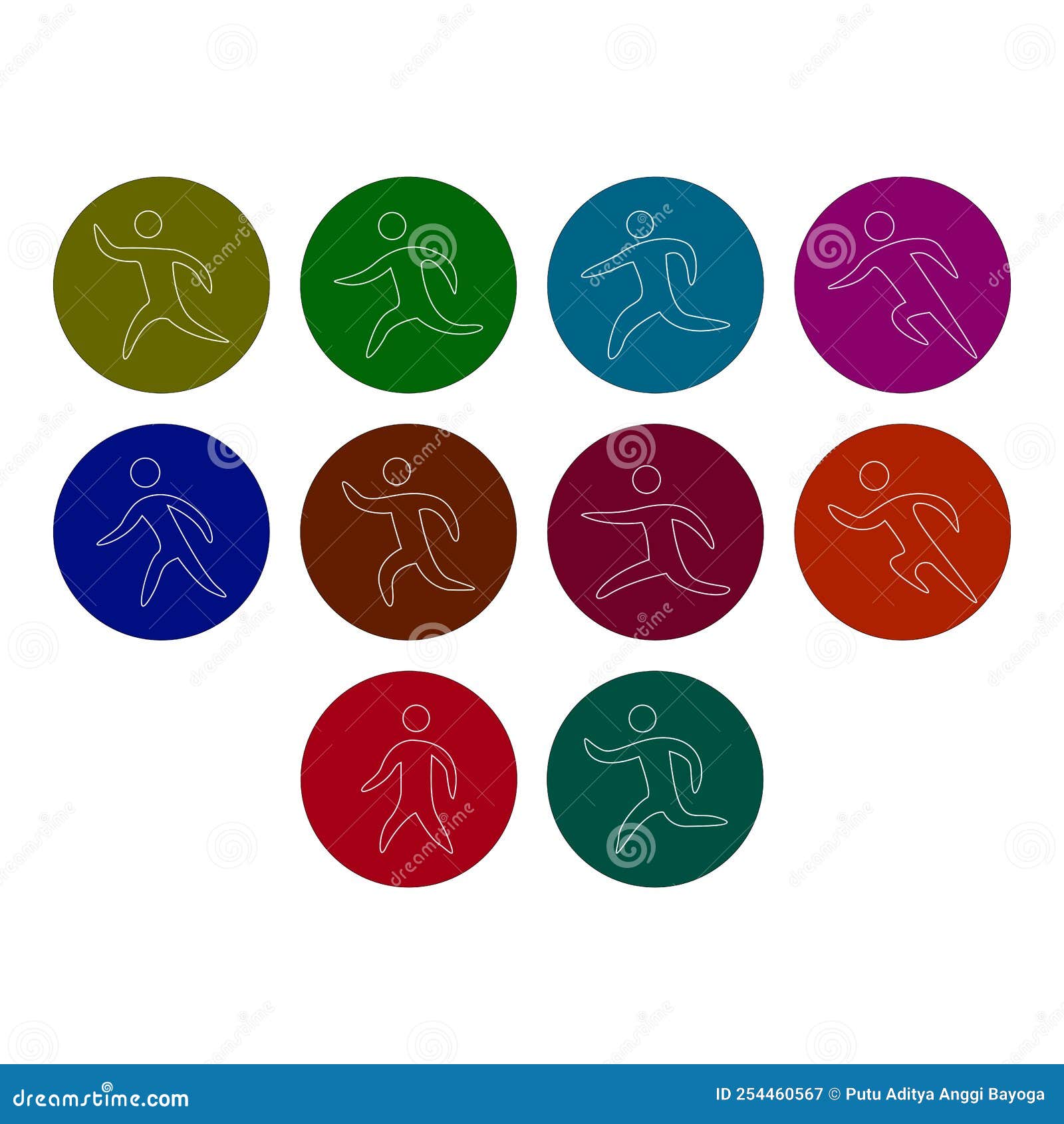 Running badge icon set stock vector. Illustration of icon - 254460567