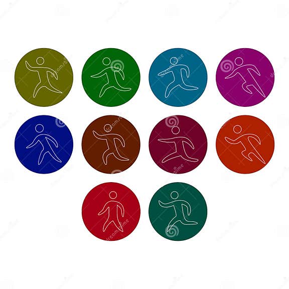 Running badge icon set stock vector. Illustration of icon - 254460567