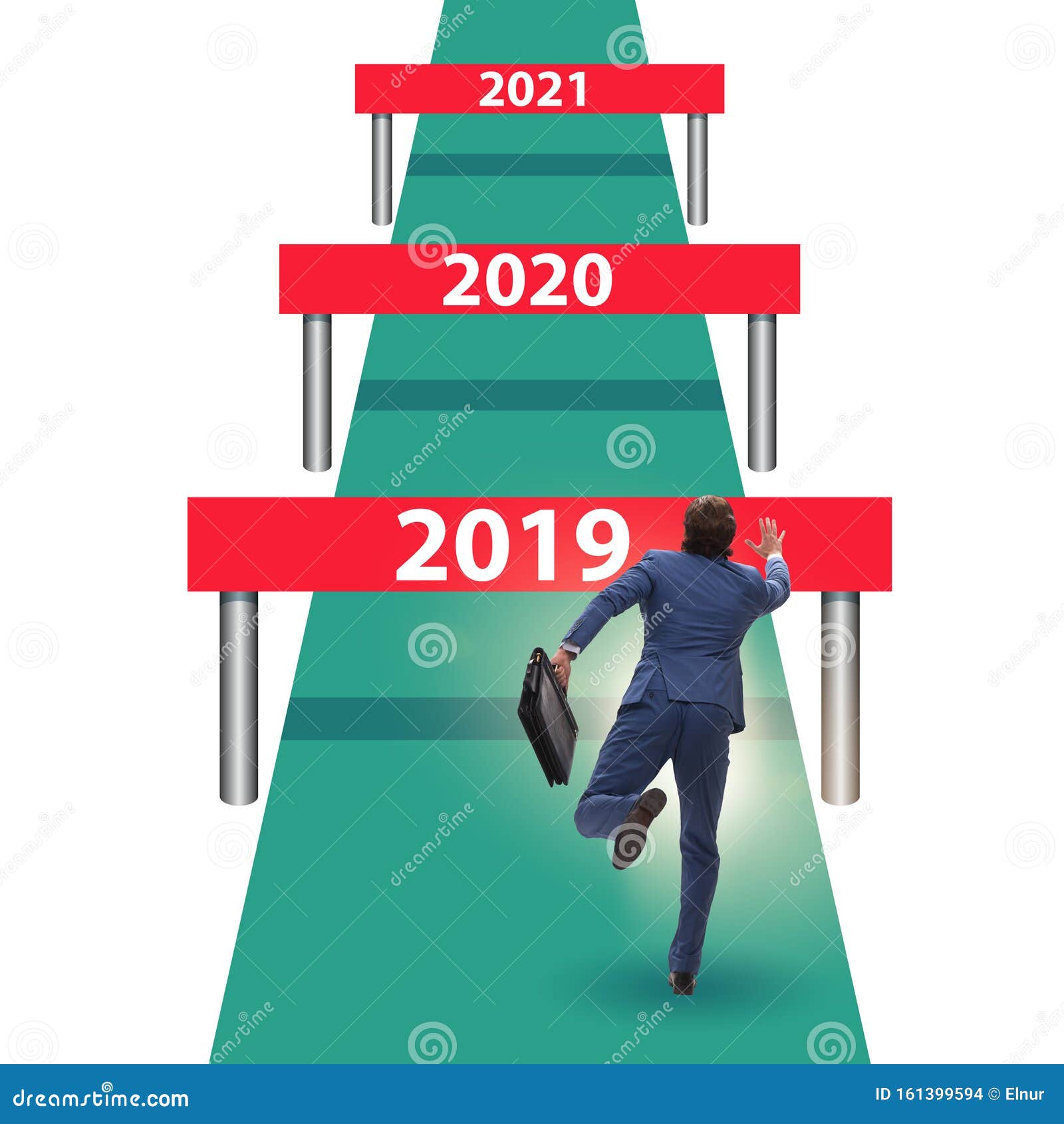 Running Barriers with Future Years Stock Photo - Image of businessman ...