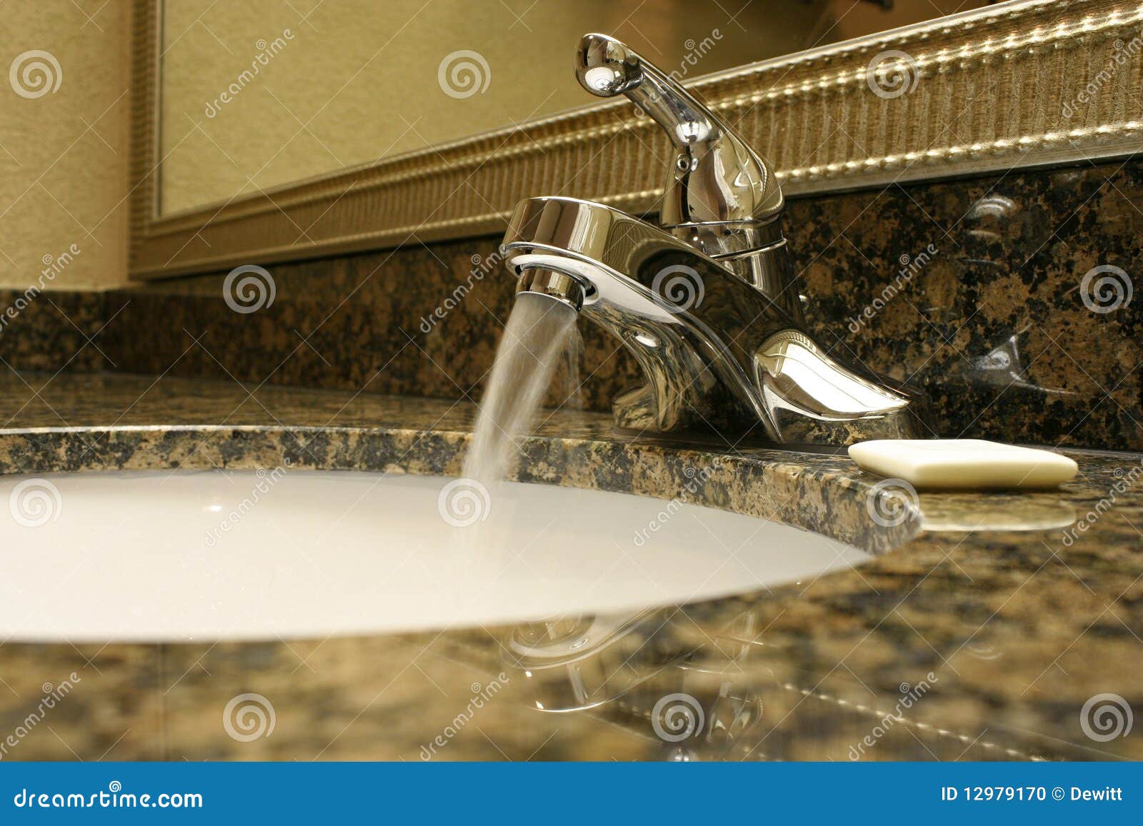 Running bathroom faucet stock photo. Image of clean, sink - 12979170