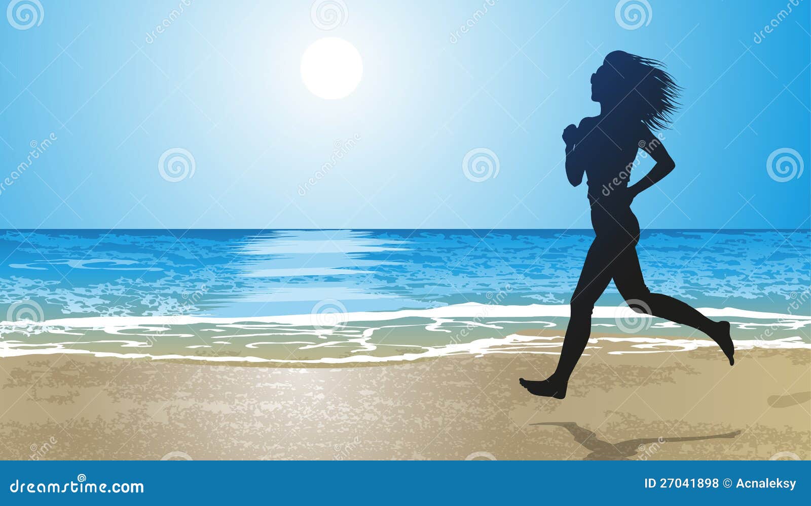 Running on a beach stock vector. Illustration of innocence - 27041898