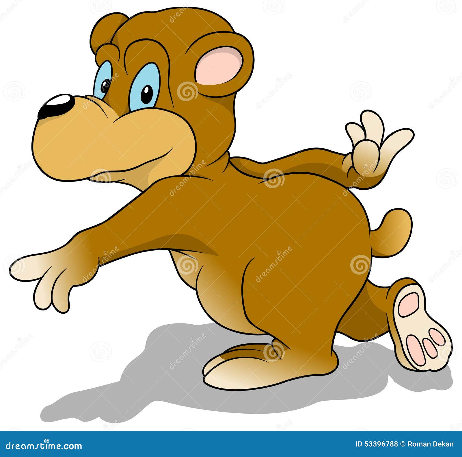 Running Bear stock vector. Illustration of vector, smiling - 53396788