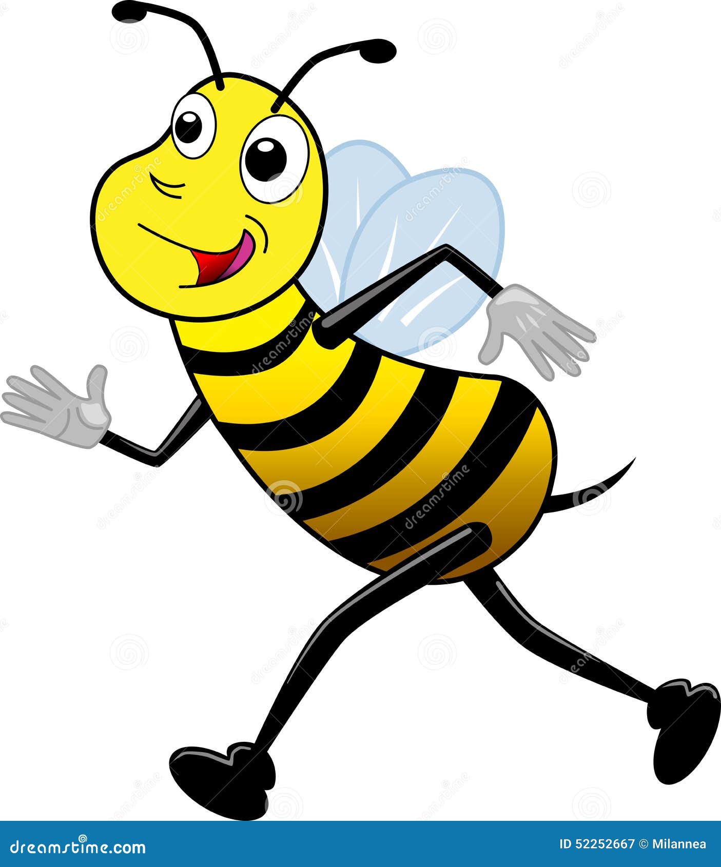 Running bee stock vector. Illustration of running, insect - 52252667