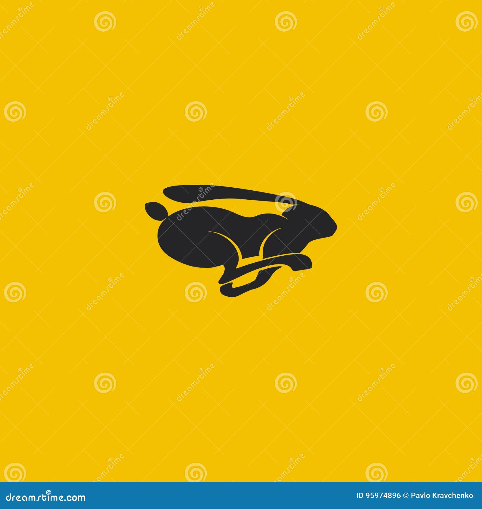 Running Black Rabbit Logo. Vector Illustration Stock Vector ...