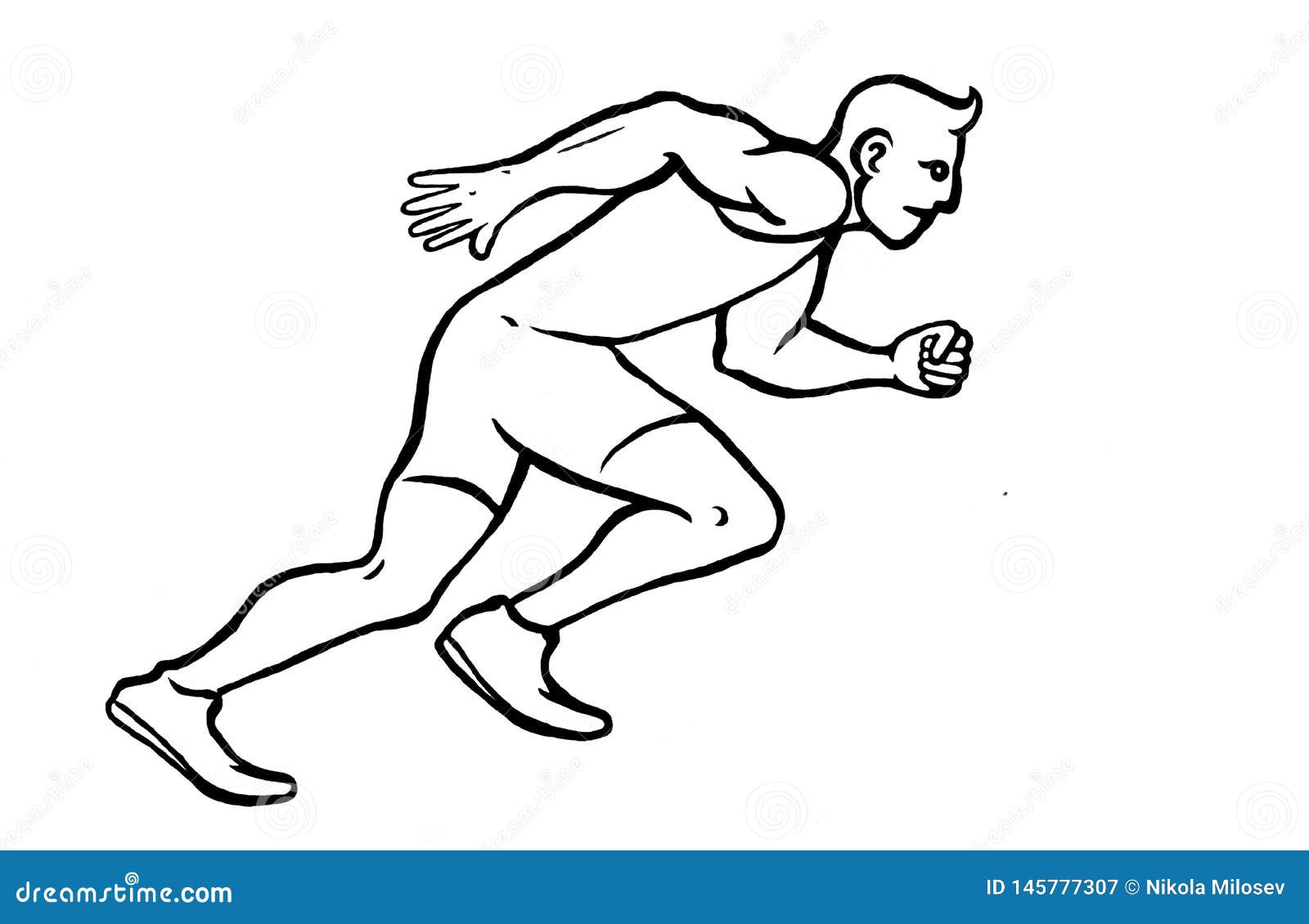 Running stock illustration. Illustration of muscle, pose - 145777307