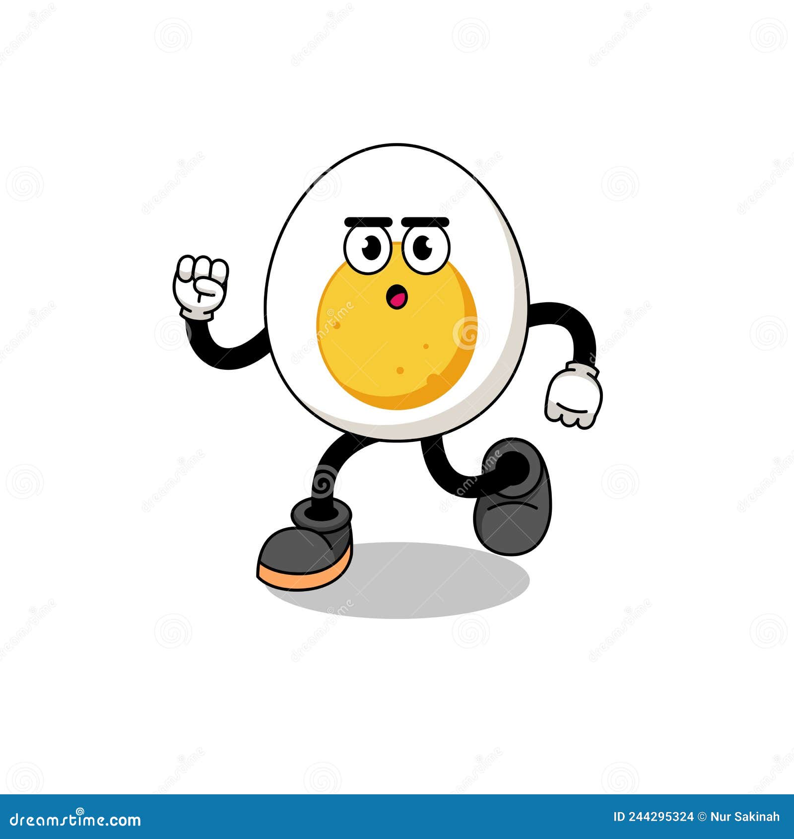 Running Boiled Egg Mascot Illustration Stock Vector - Illustration of ...