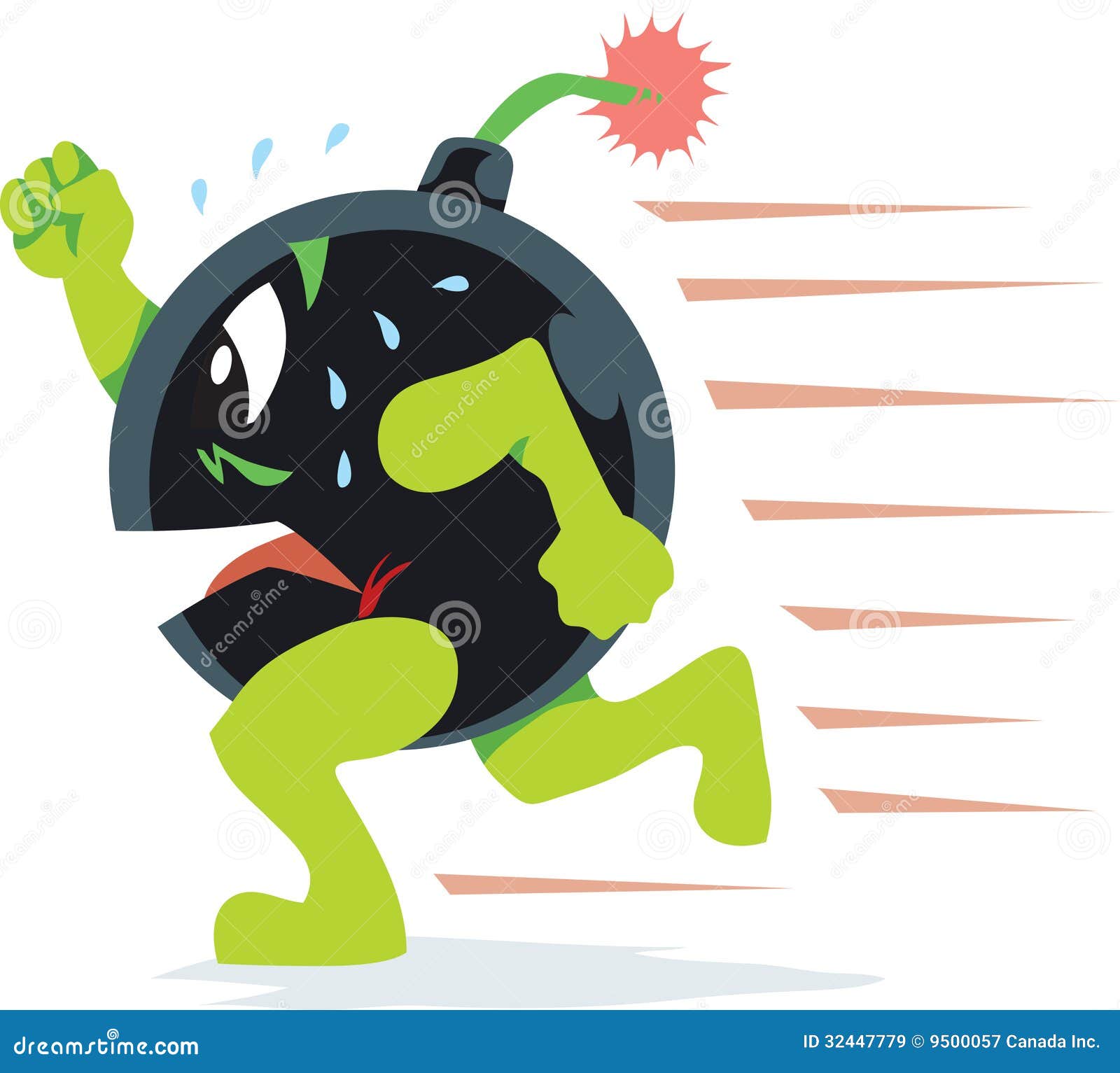 Running Bomb stock vector. Illustration of cannon, fuse - 32447779