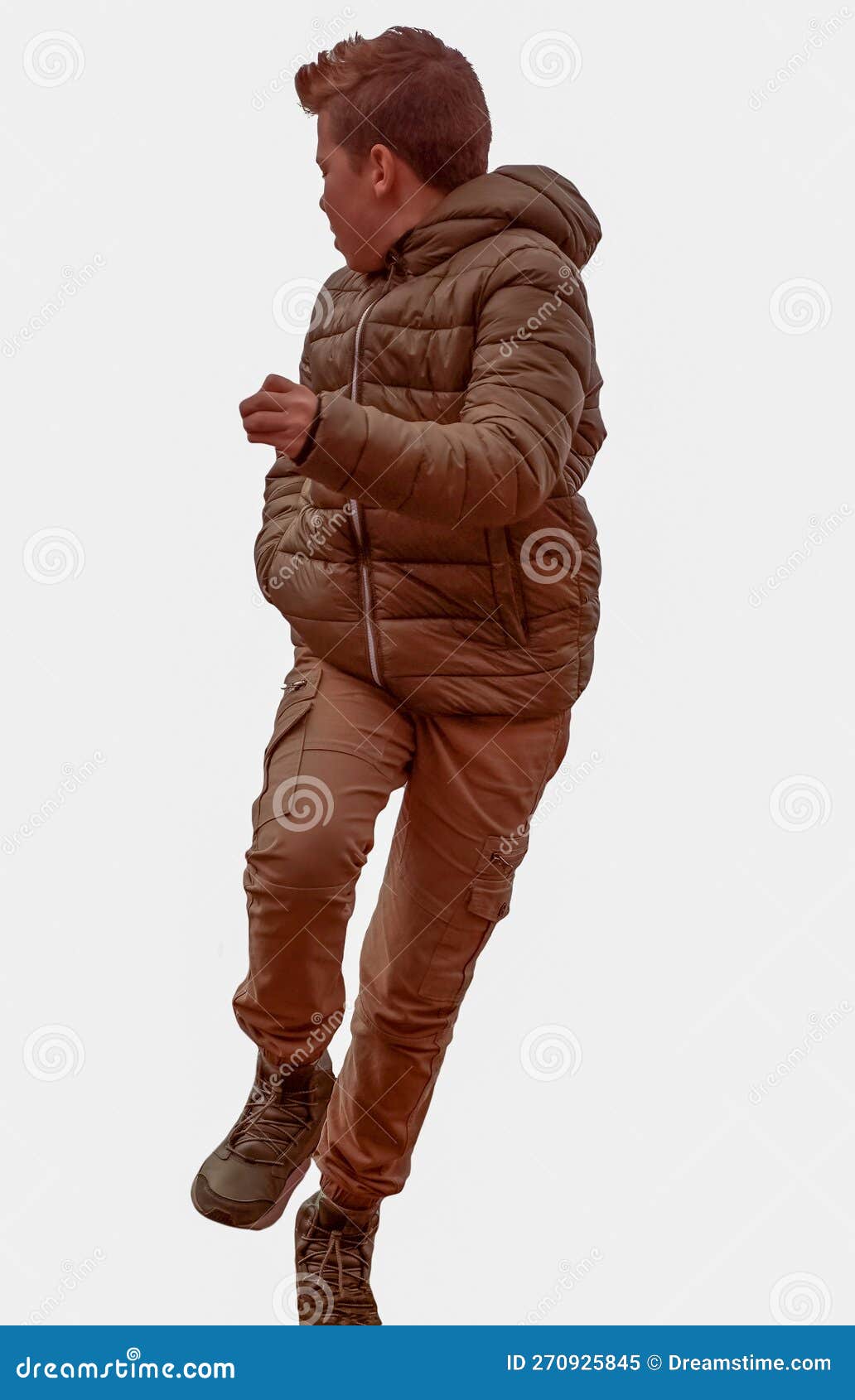 Running Boy Isolated on White Background. Stock Image - Image of ...