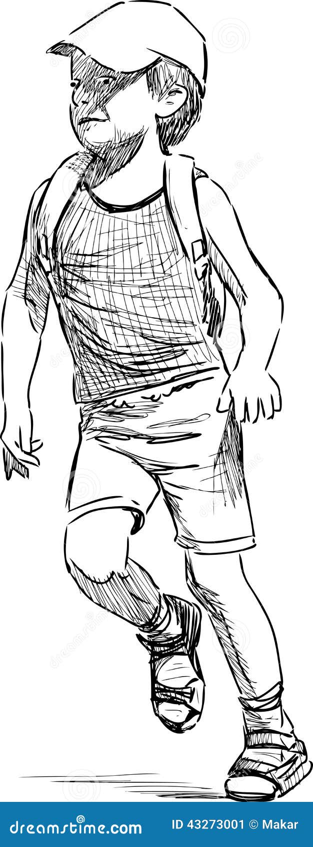 Running boy stock vector. Illustration of summer, funny - 43273001