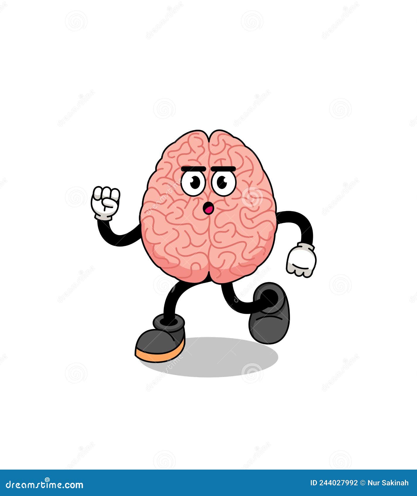 Running Brain Mascot Illustration Stock Vector - Illustration of brain ...