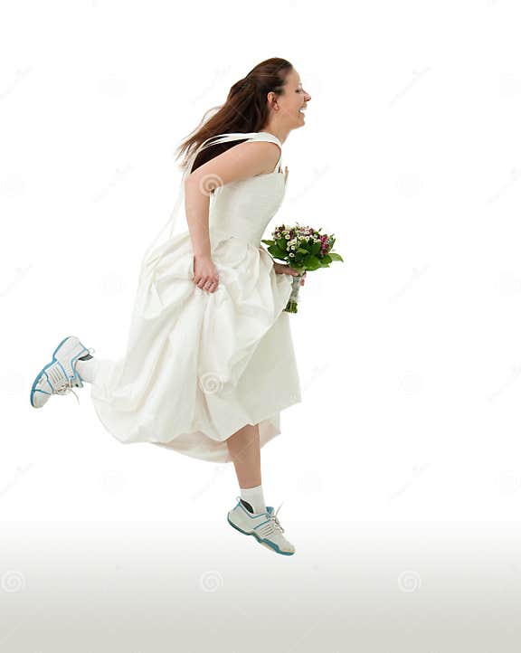 Running bride stock photo. Image of idea, marriage, caucasian - 17018628