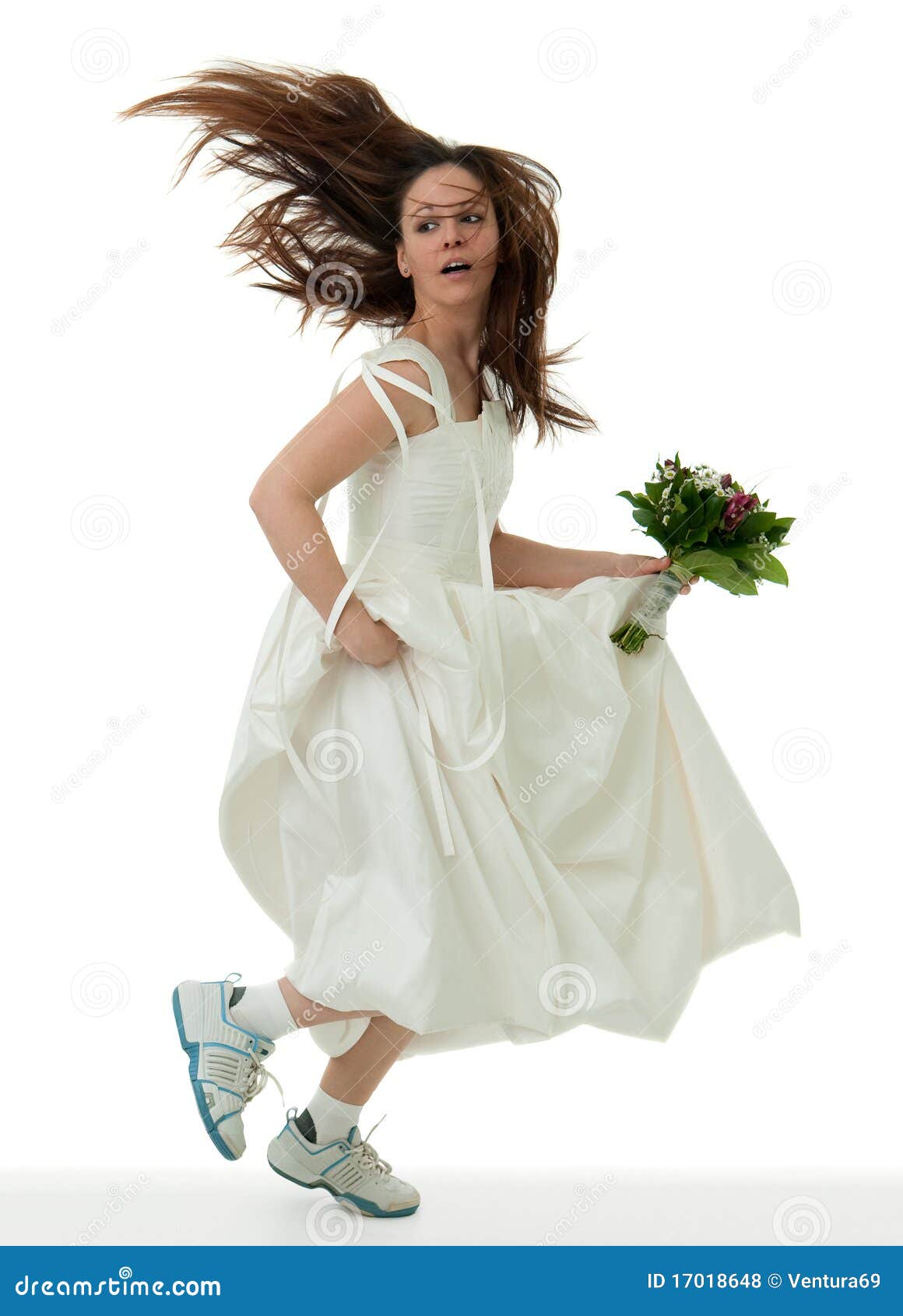Running bride stock photo. Image of attractive, clothing - 17018648