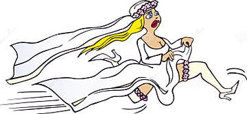 Running bride stock vector. Illustration of woman, dress - 7147542