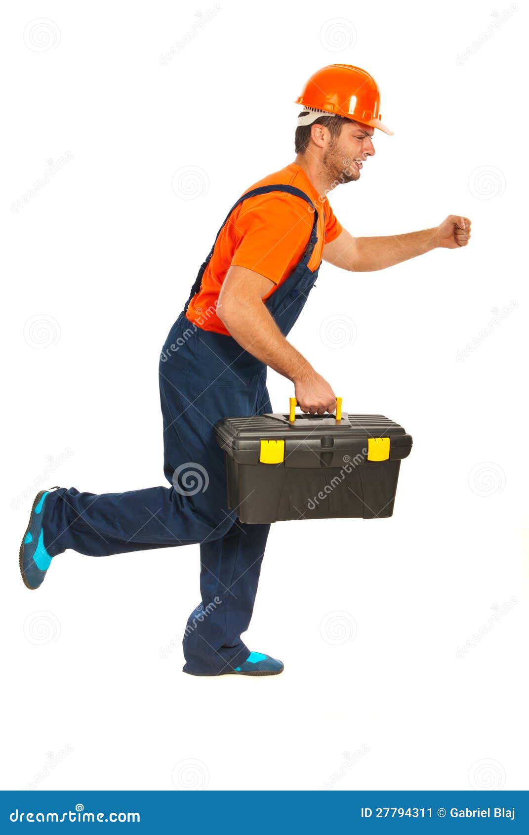 Running builder workman stock image. Image of running - 27794311