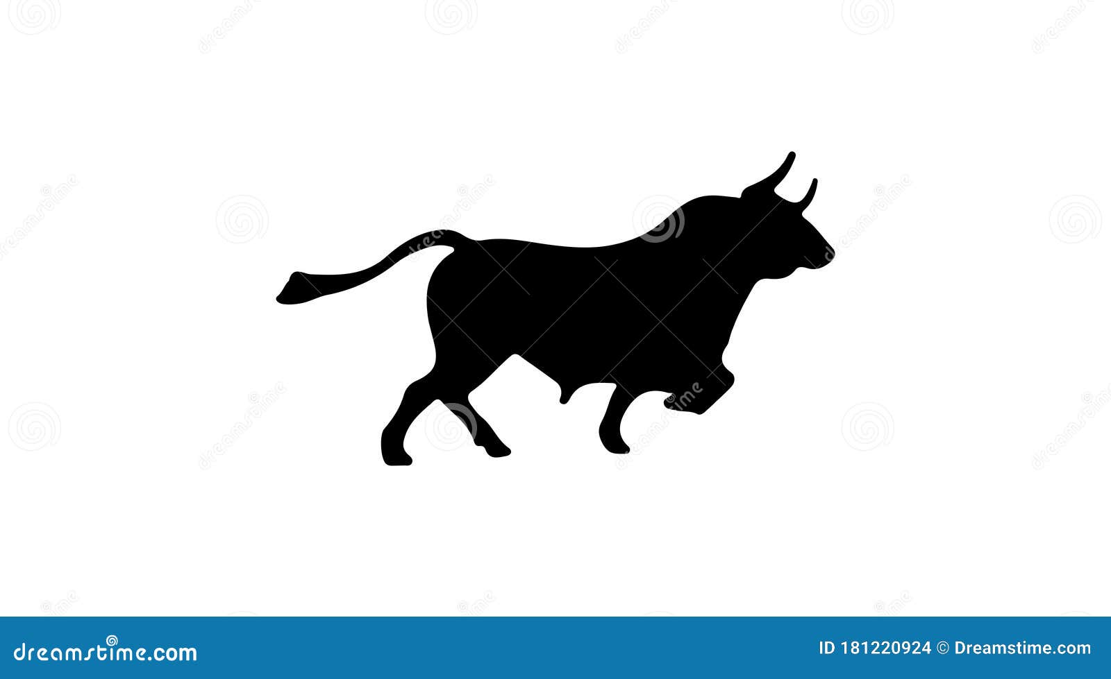 Running Bull Silhouette White Background Stock Illustration ...