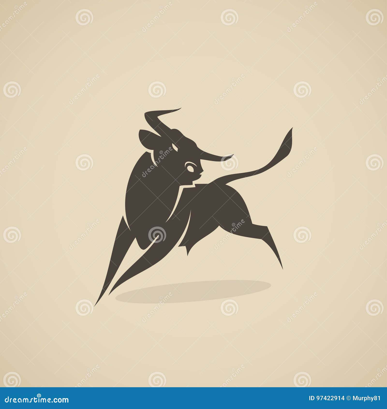 Running Bull - Vector Illustration Stock Vector - Illustration of shape ...