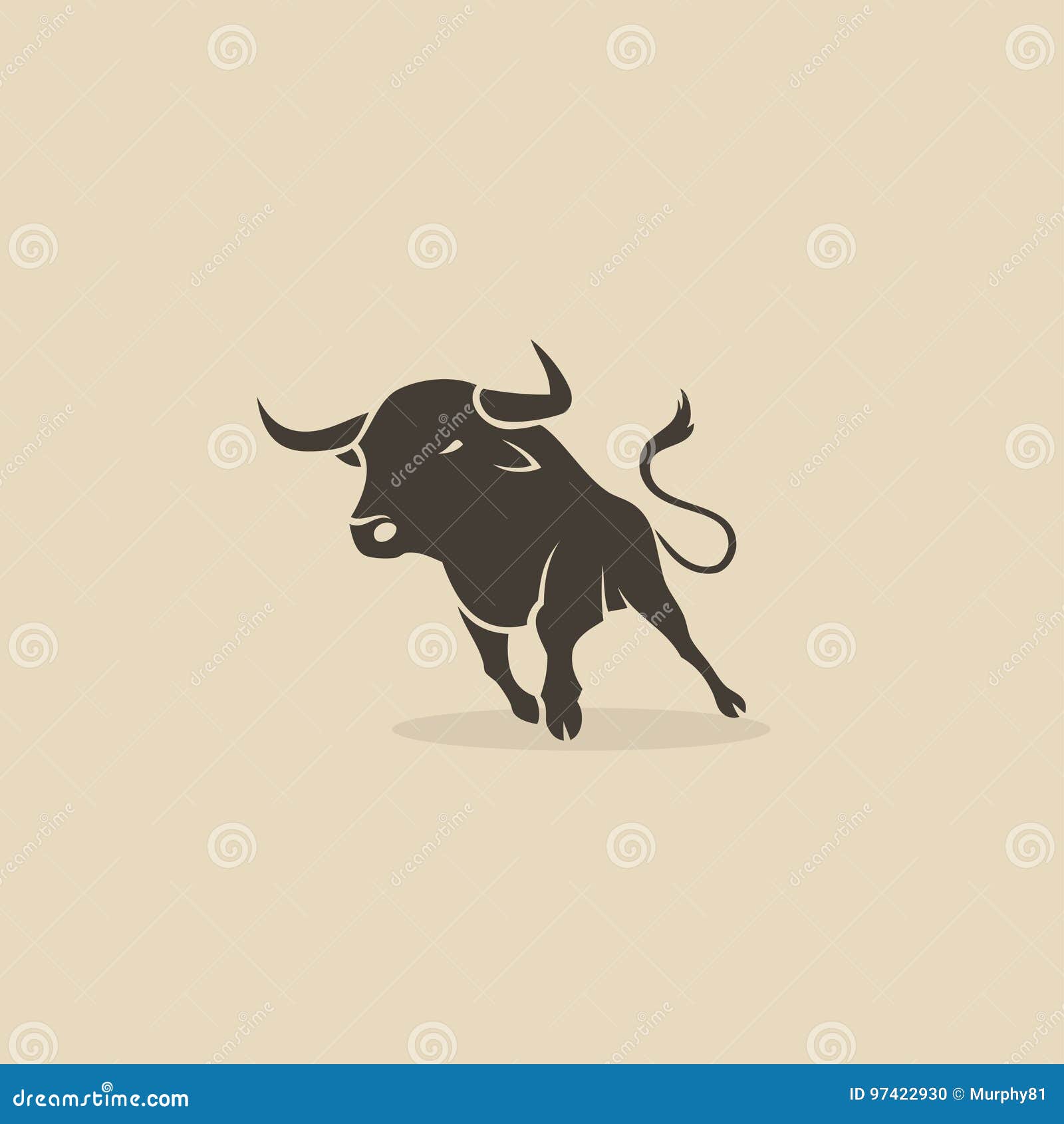 Running Bull - Vector Illustration Stock Vector - Illustration of face ...