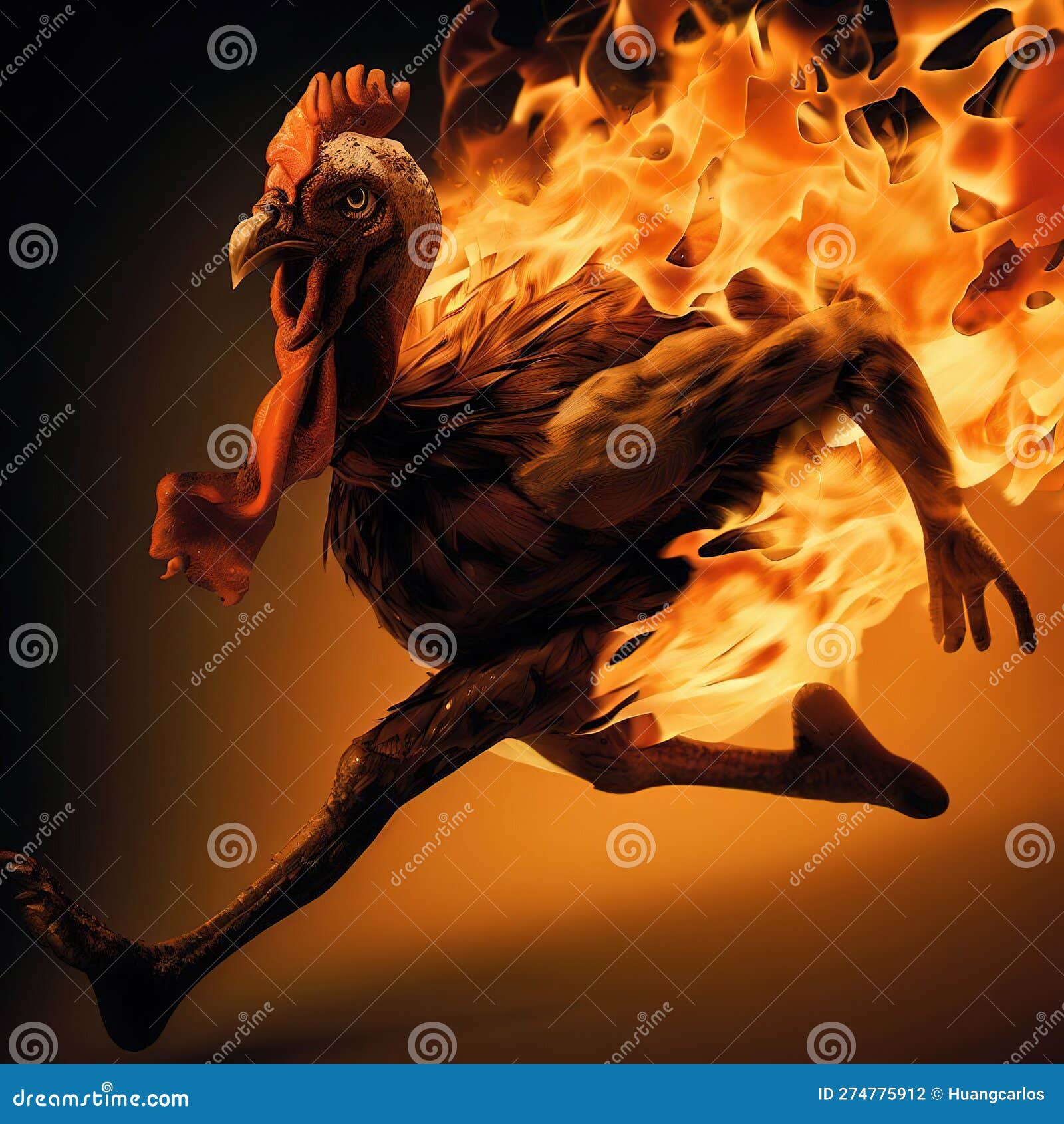 Running the Burning Turkey in Thanksgiving Day with Generative AI Stock ...