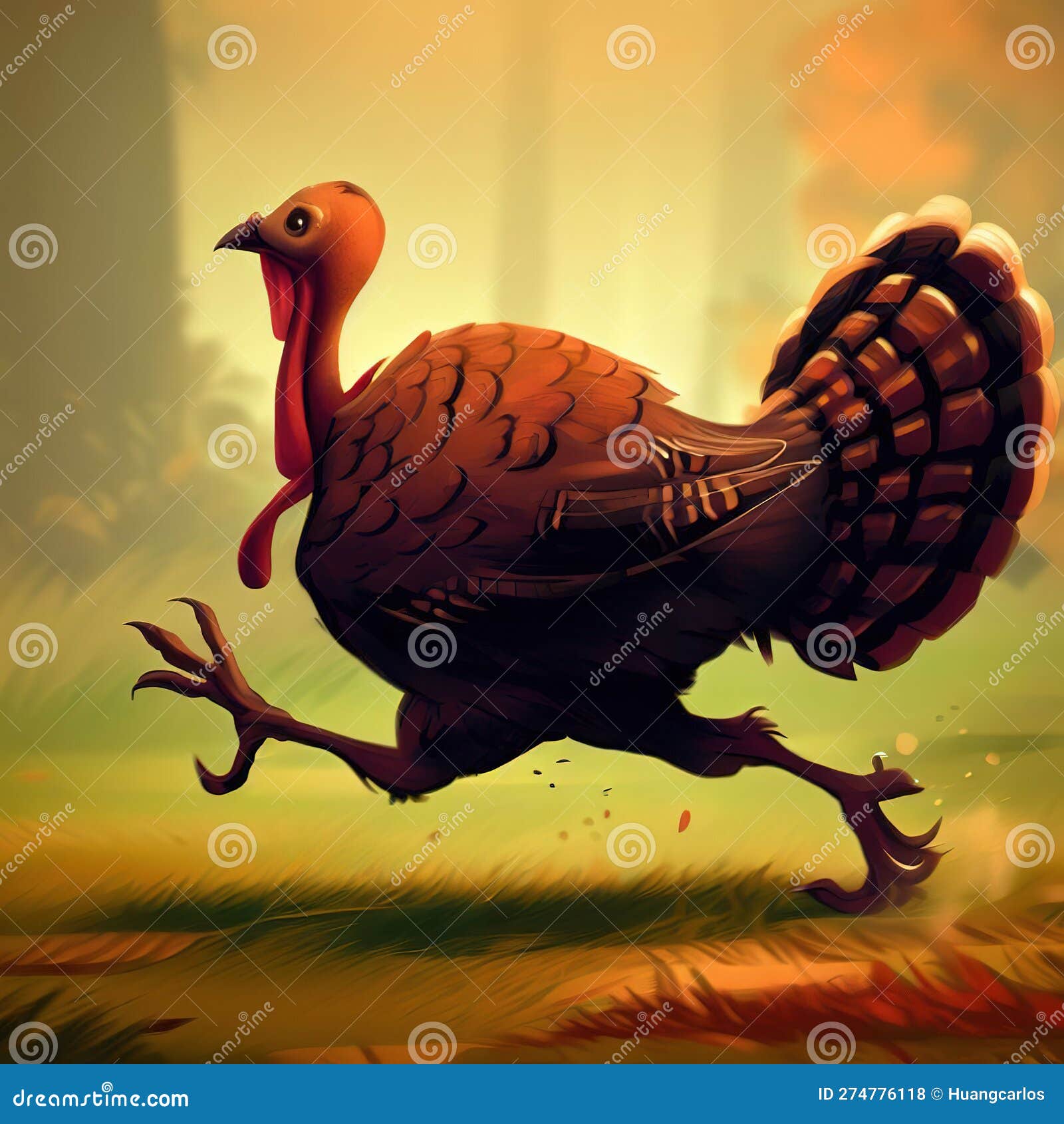 Running the Burning Turkey in Thanksgiving Day with Generative AI Stock ...