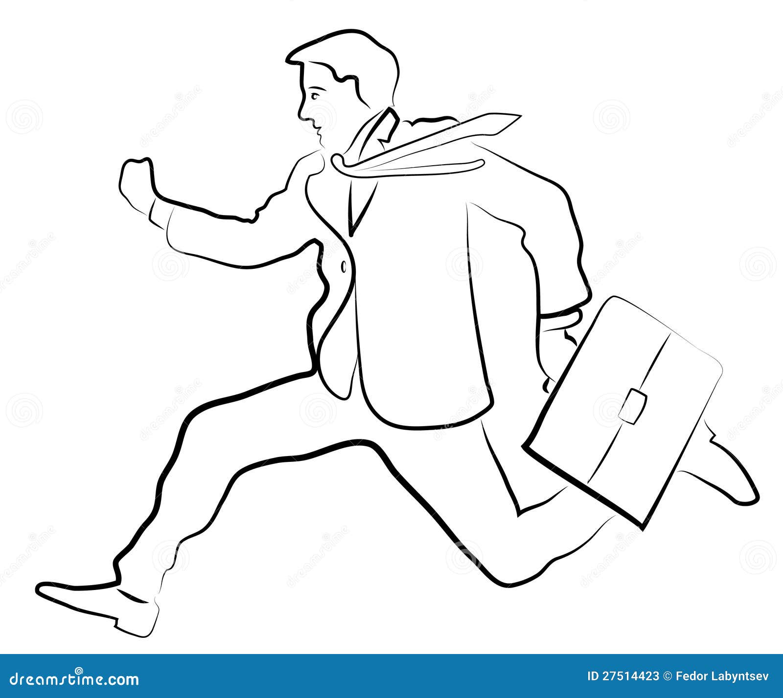 Running businessman stock illustration. Illustration of dedication ...