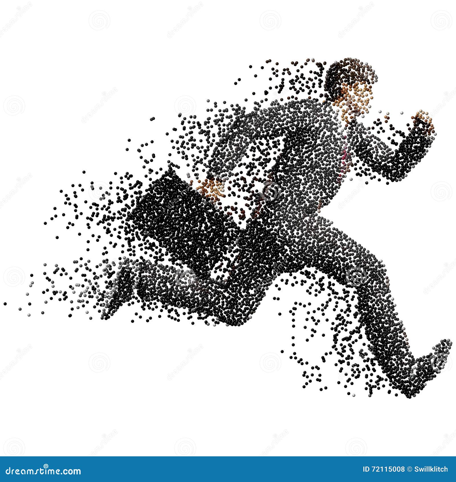 Running Businessman with Case Made of Scattered Balls Stock Vector ...