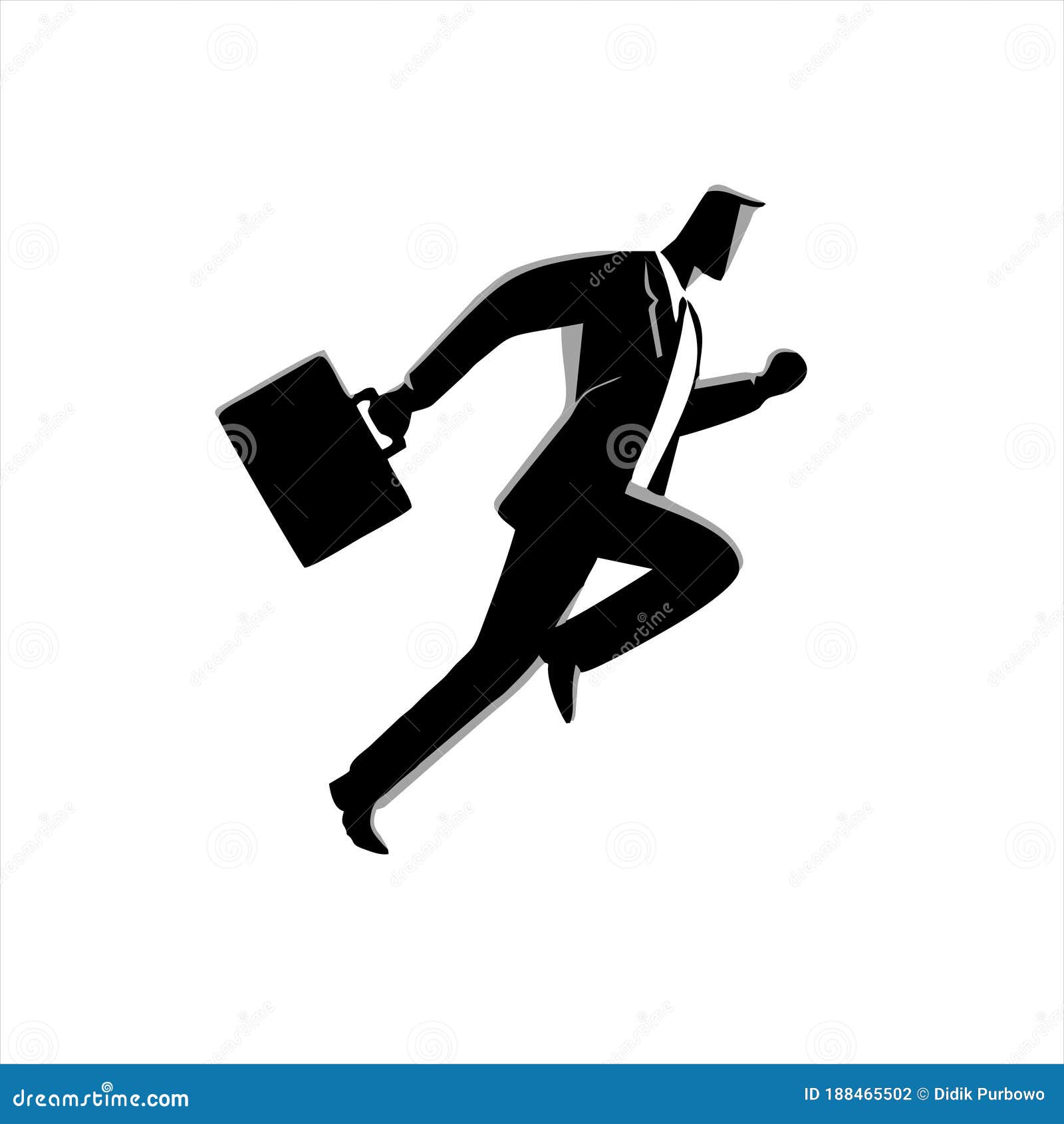 Running Businessman Element in Flat Simple Style on White Background ...