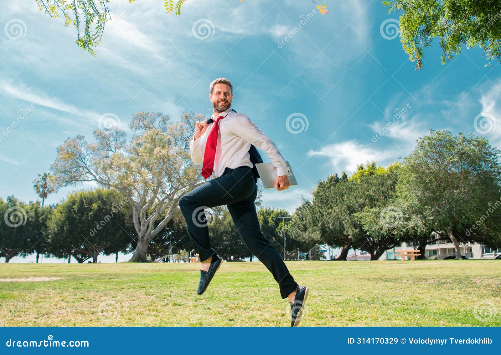 Running Businessman Ready To Run Jump and Sprint. Stock Image - Image ...