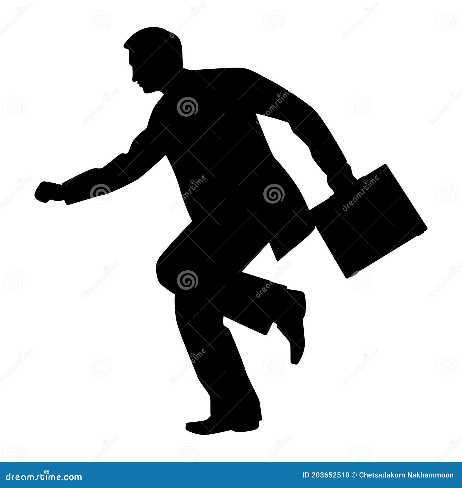 Running Businessman Silhouette Vector on White Stock Vector ... Running Businessman Silhouette Vector on White Stock Vector ...