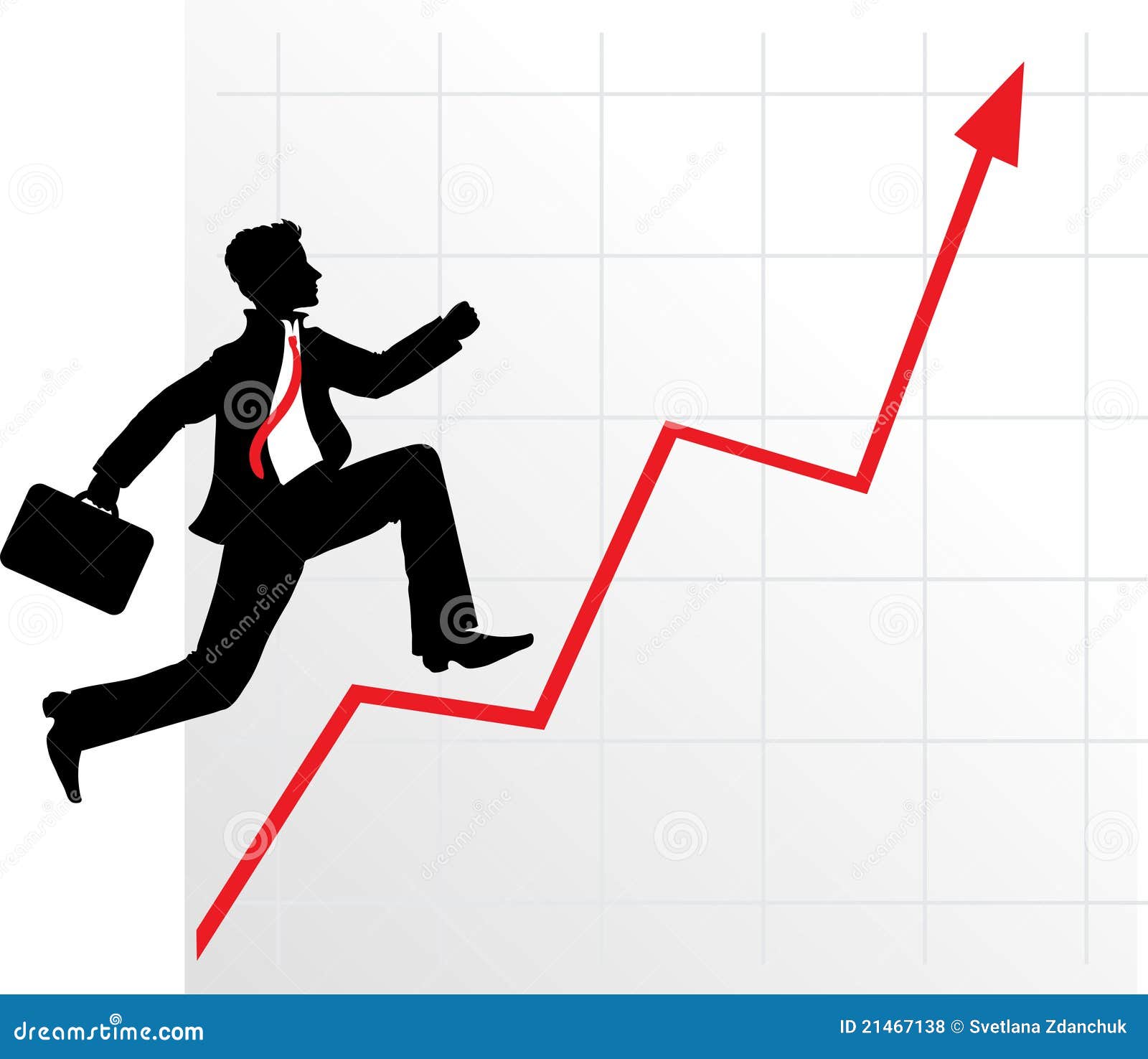Running Businessman on Successful Diagram Stock Vector - Illustration ...