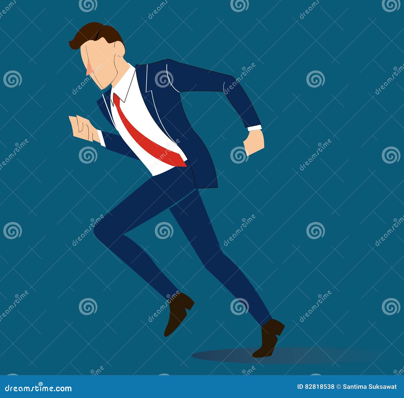 Running Businessman Vector Illustration Stock Vector - Illustration of ...