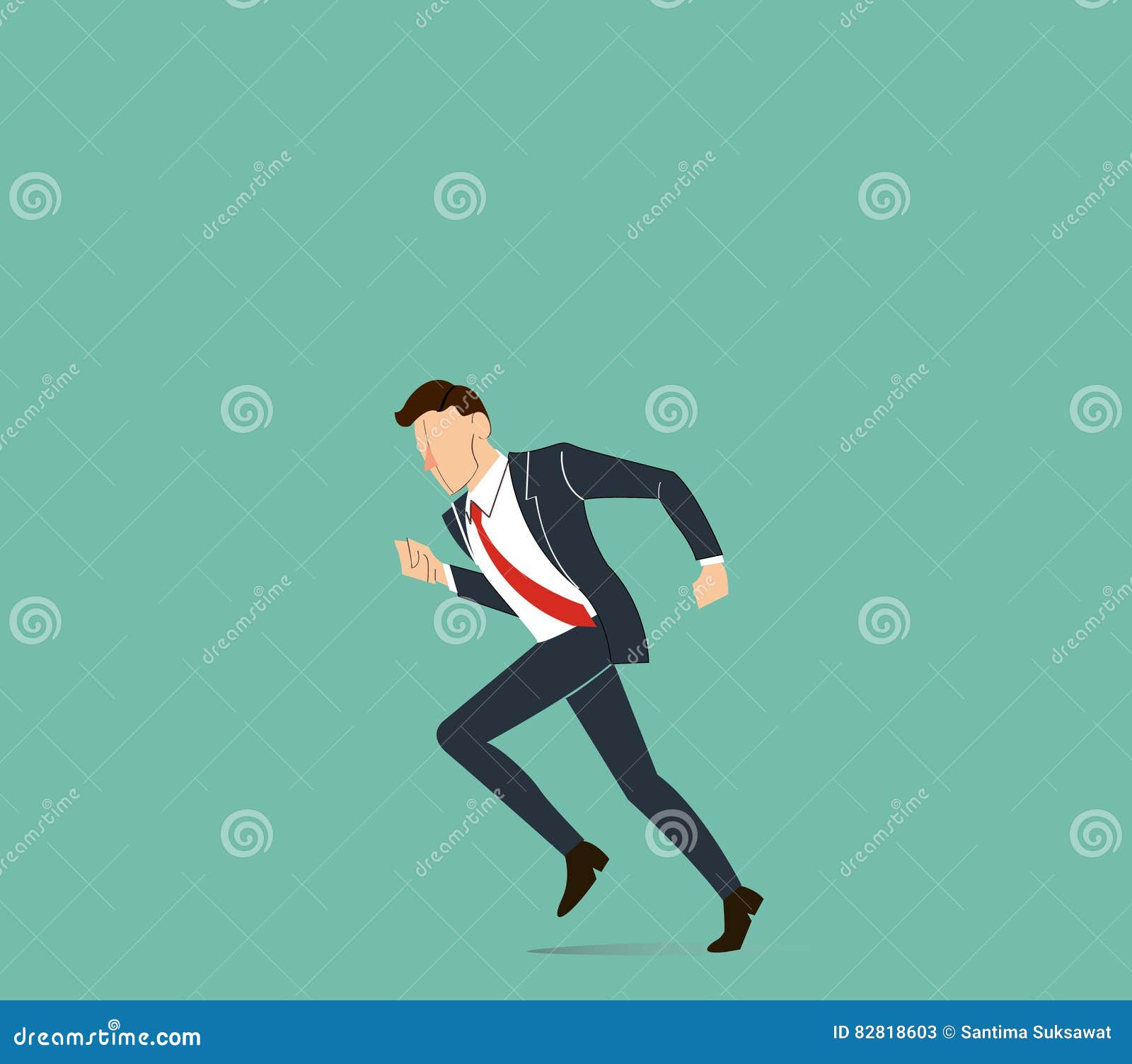 Running Businessman Vector Illustration Stock Vector - Illustration of ...