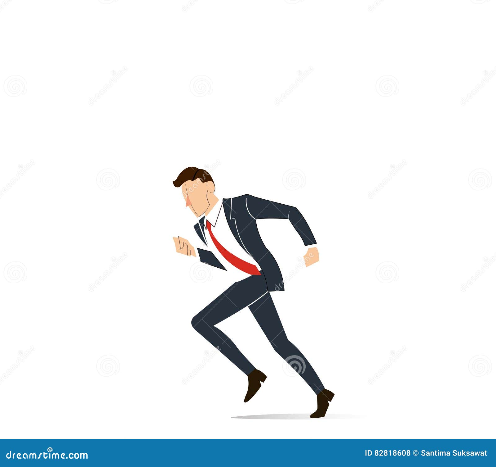Running Businessman Vector Illustration Stock Vector - Illustration of ...