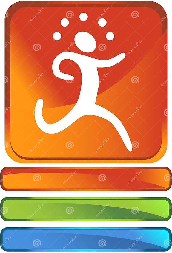 Running Button stock vector. Illustration of sweat, beads - 9584328