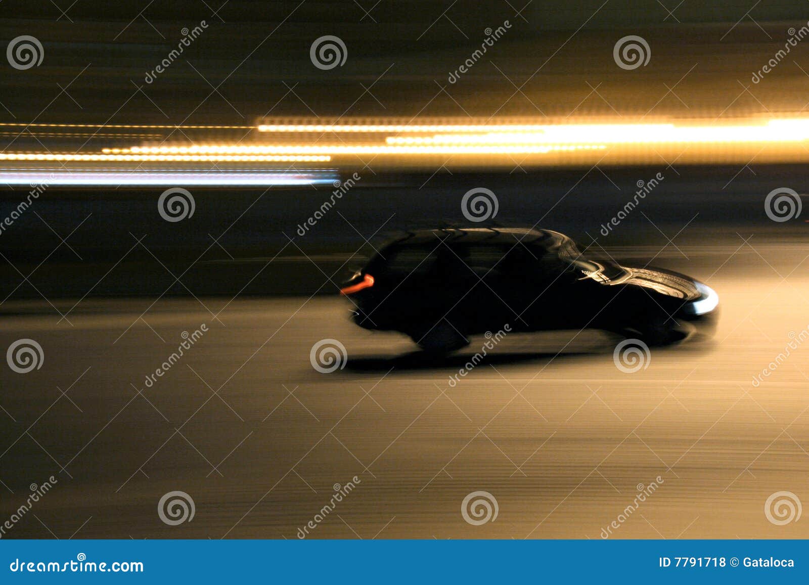 Running car - panning stock photo. Image of wake, lights - 7791718
