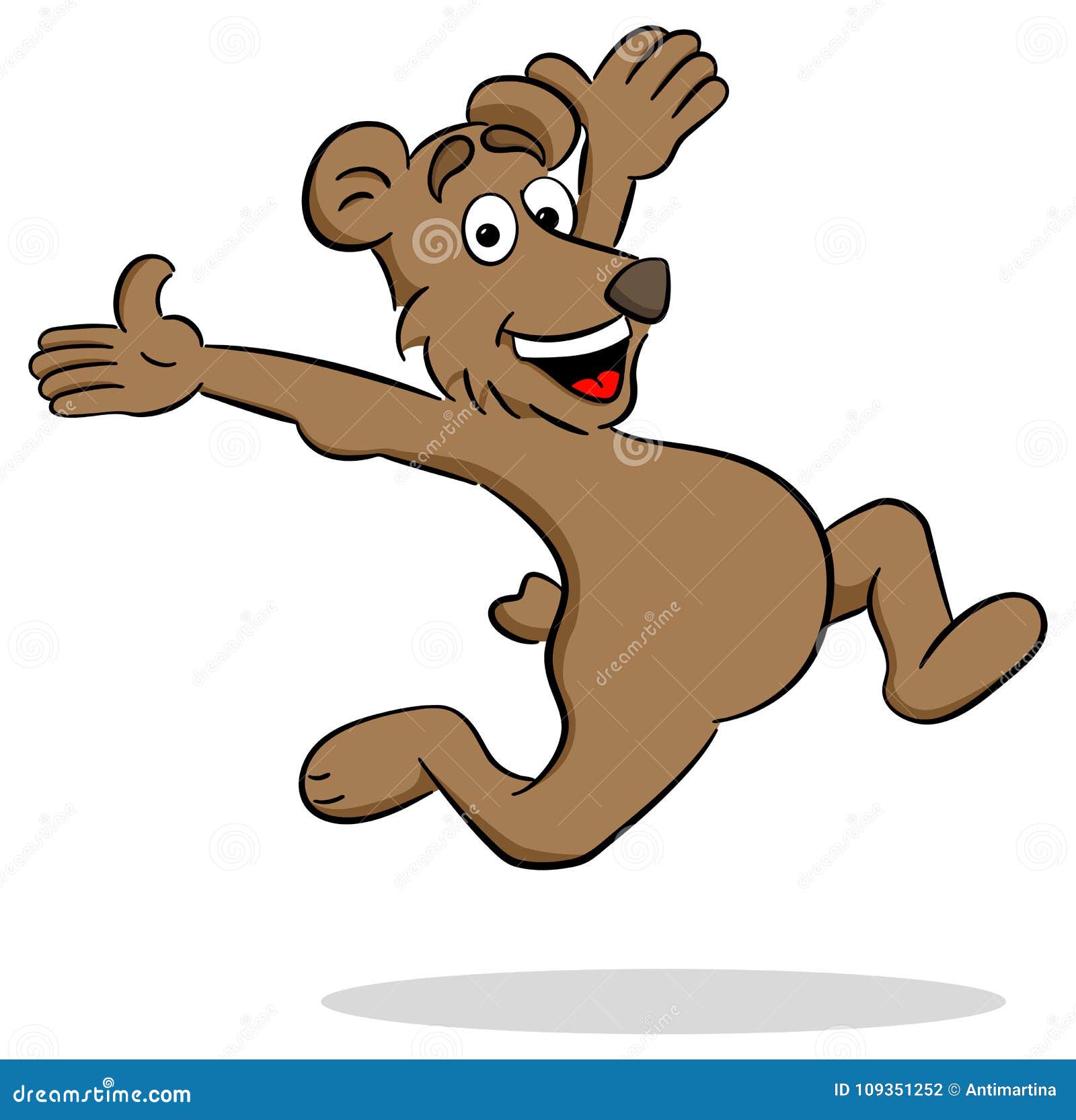 Running cartoon bear stock vector. Illustration of comic - 109351252