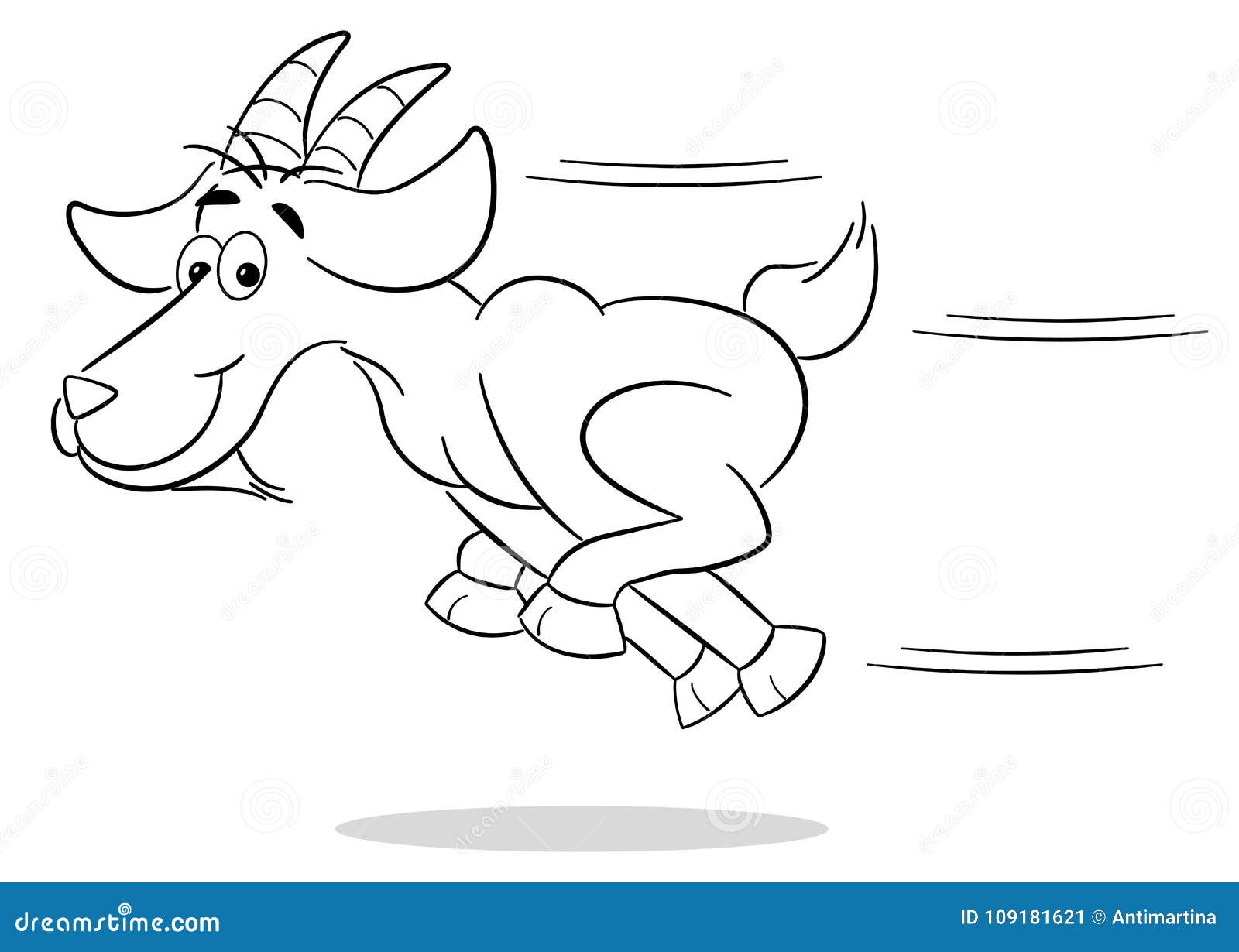 Running cartoon goat stock vector. Illustration of wild - 109181621